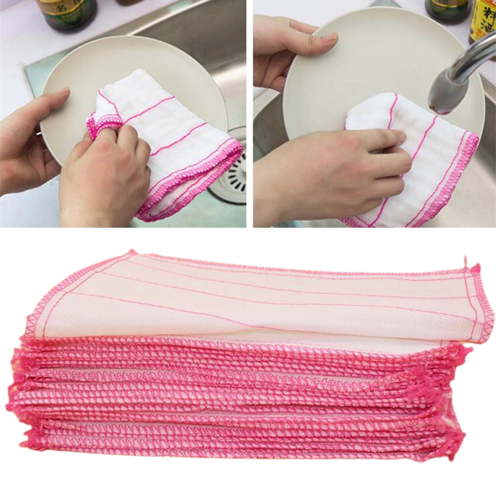 Happy date 10 Pcs Cotton Terry Kitchen Dish Cloths | Super Soft and ...