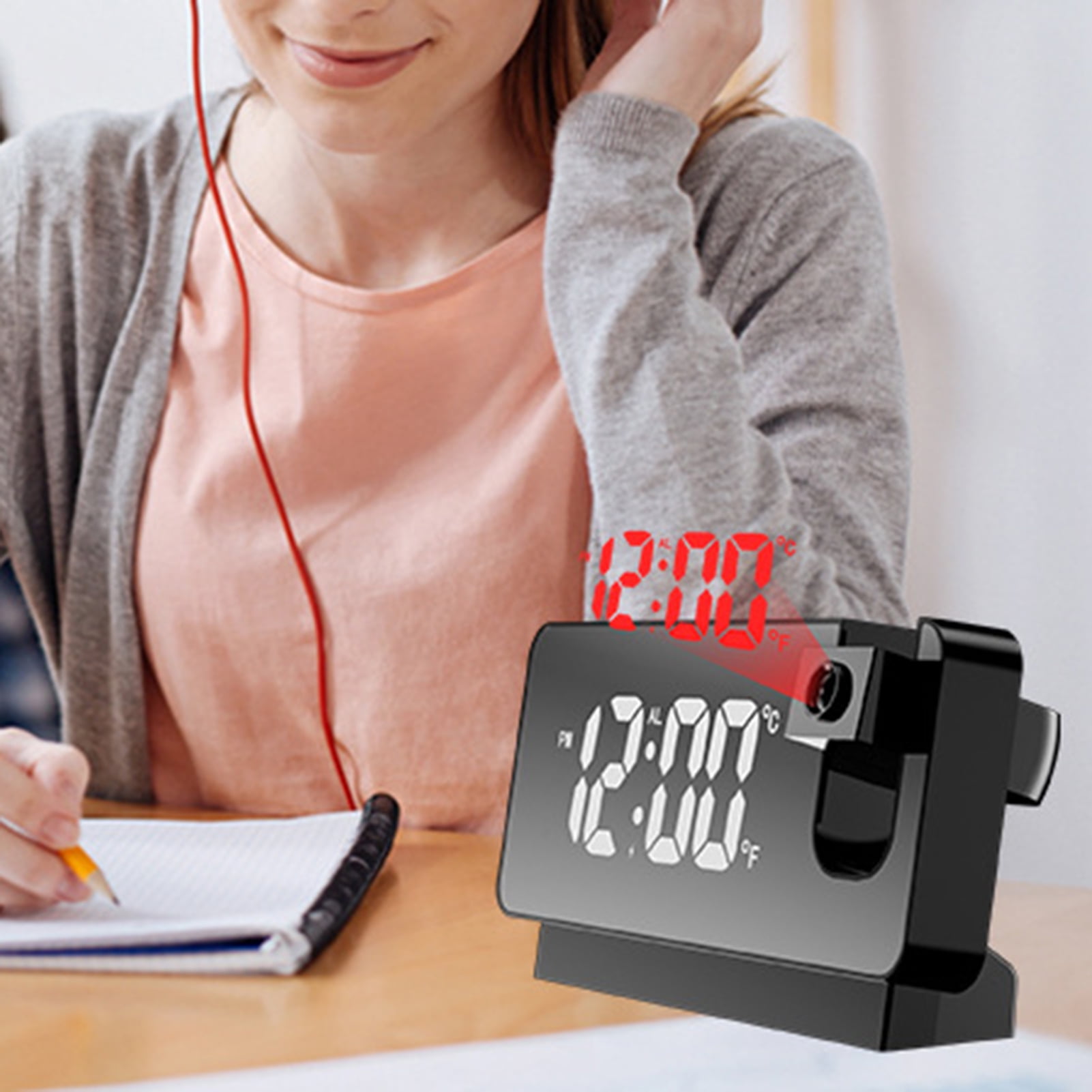 Happy date 2022 Projector Alarm Clock for Bedroom Ceiling, Projection ...