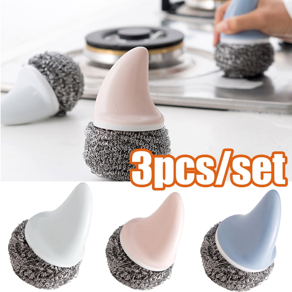 Happy date 3Packs Stainless Steel Sponges Scrubbers Cleaning Ball ...