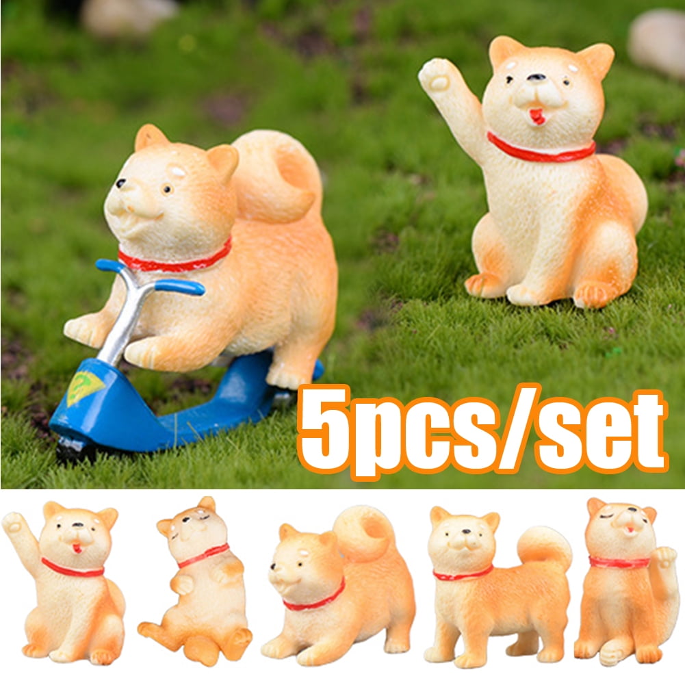Happy date 5Packs Mini Dog Figurines Toy Set, Realistic Detailed ...