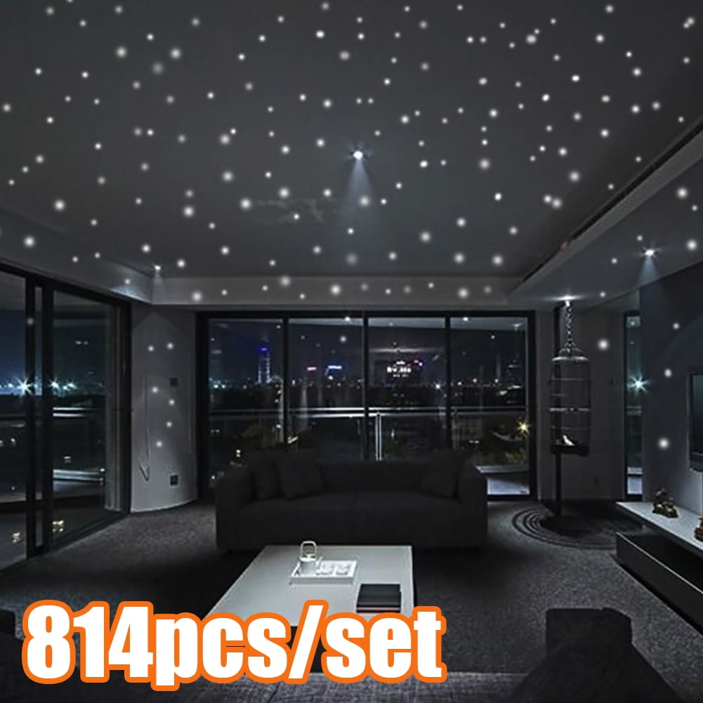 Happy date 814Packs Tiny 3D Domed Glow in The Dark Stars, Glow Dots and ...