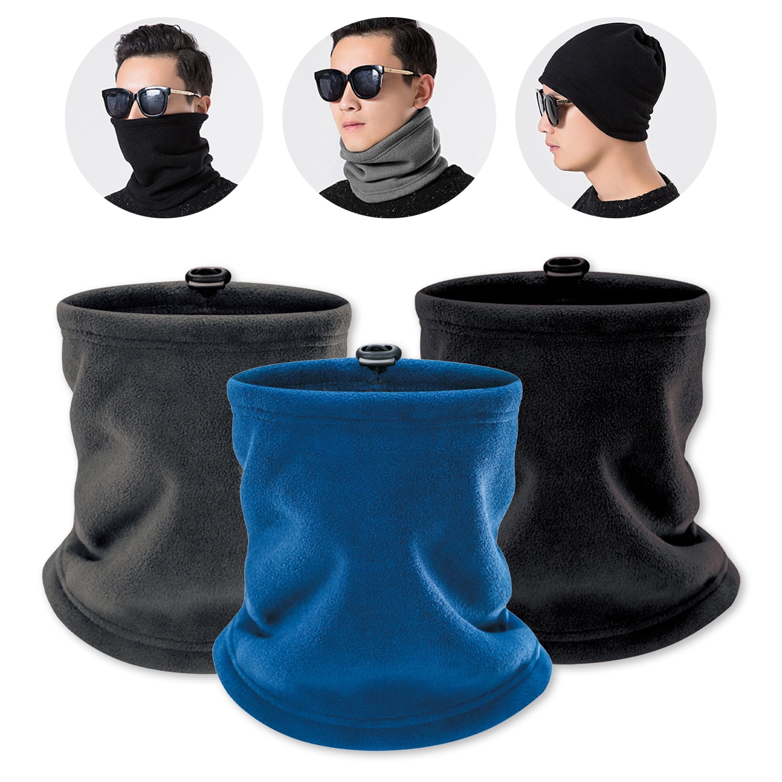 Happy date Fleece Neck Warmer Gaiter with Adjustable Strap Neck Warmer ...