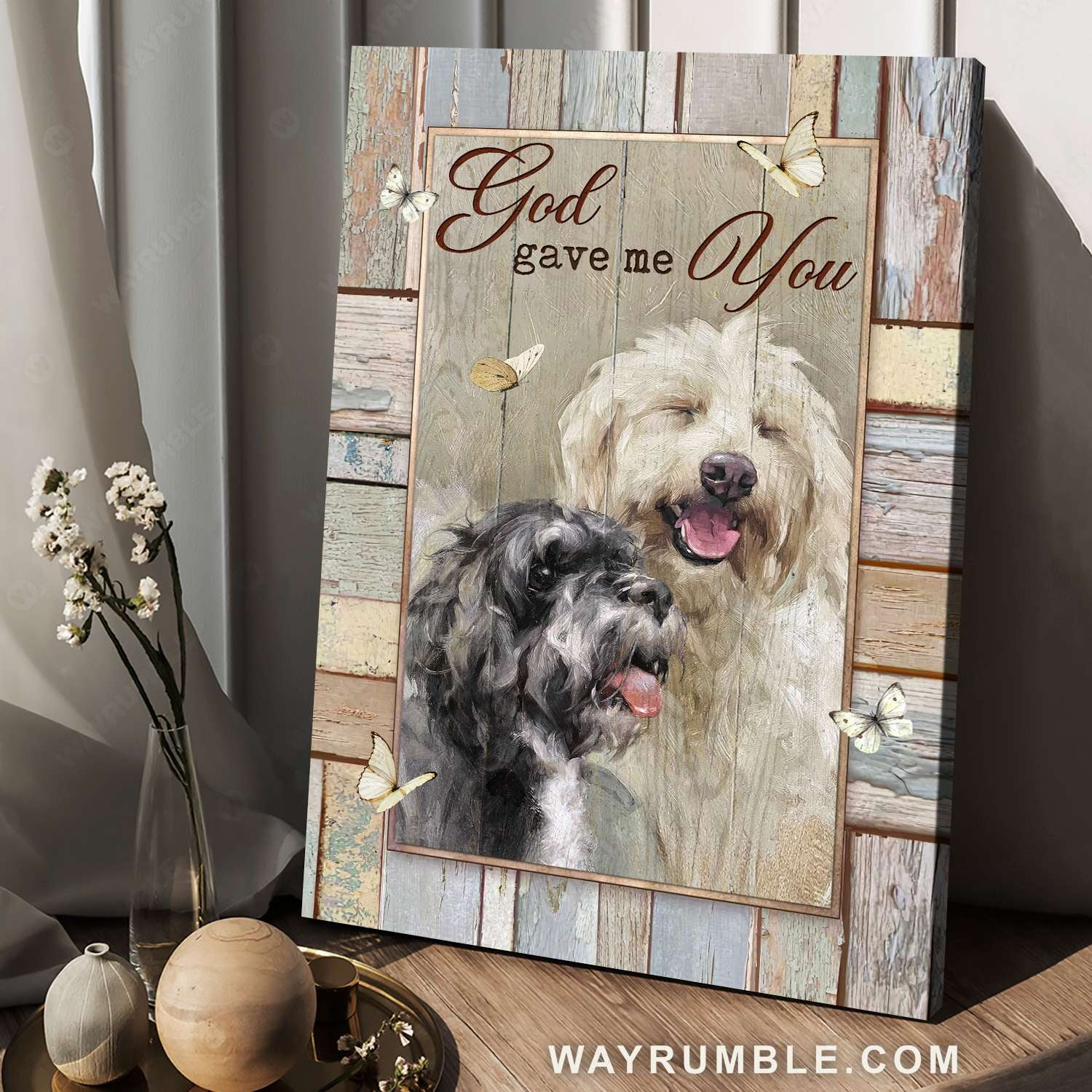 Happy dogs, Fluffy dogs, God gave me you - Jesus Portrait poster Prints ...