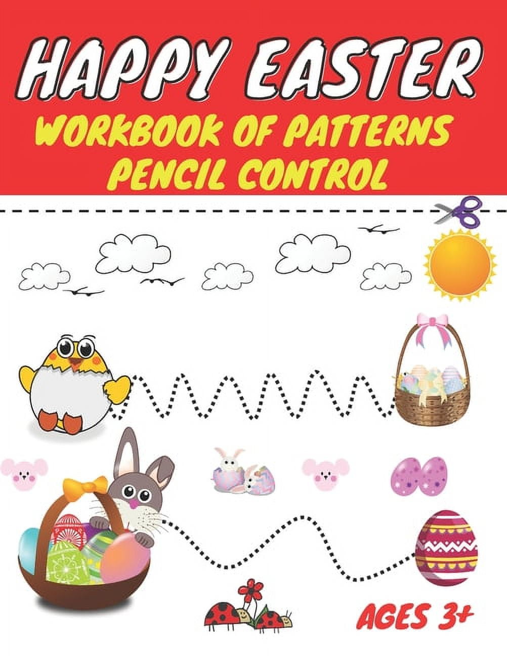Happy easter workbook of patterns pencil control: Lines Shapes Letters ...