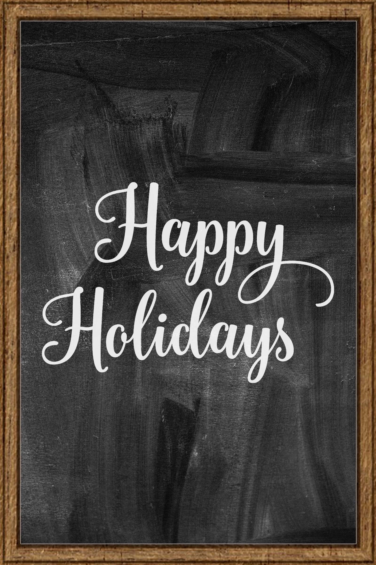 Happy holidays Christmas new year celebrate cursive time of year Tin ...