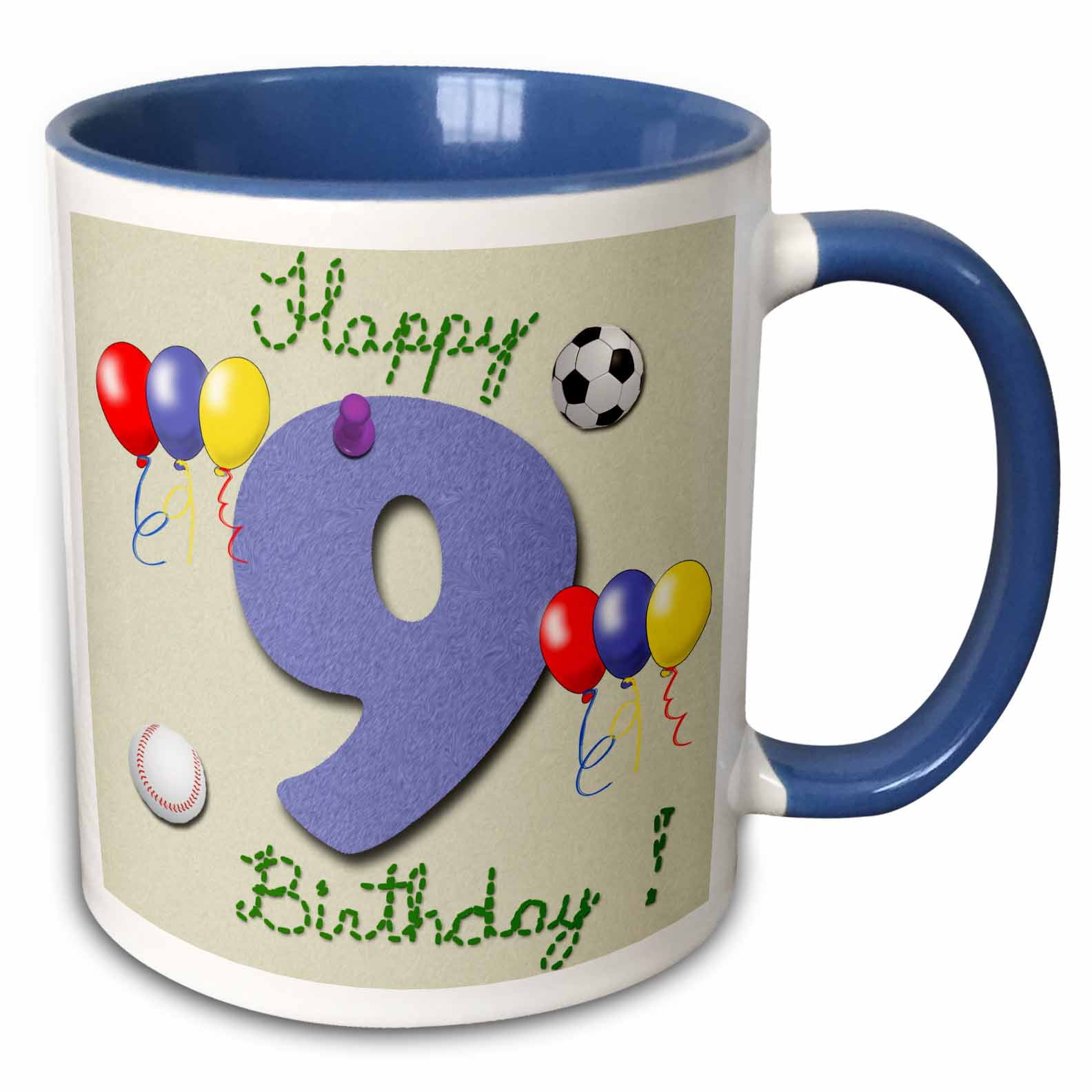 Happy ninth birthday. Digital scrapbook design for boys with a blue ...