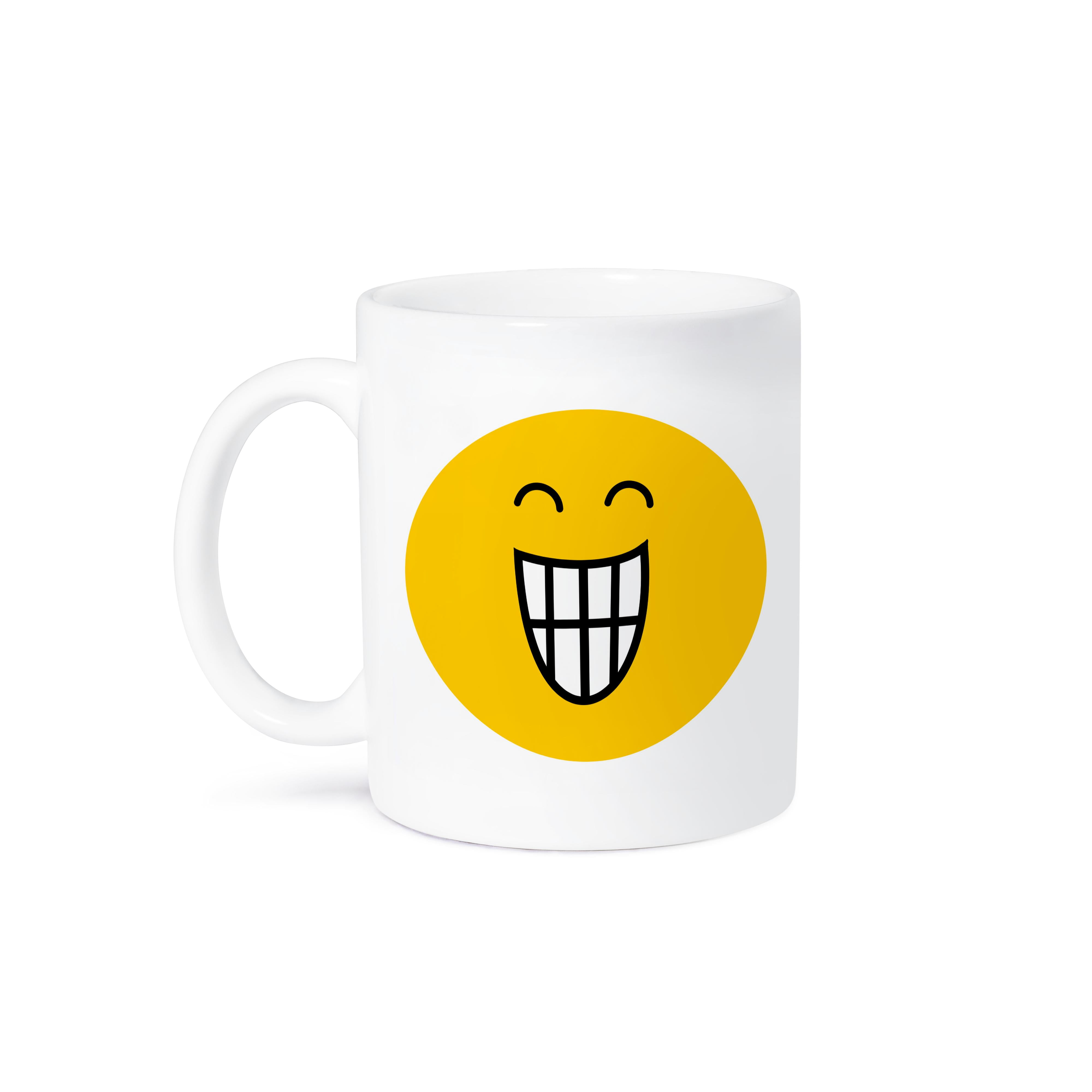 3dRose, Happy smiling face with cheeky toothy grin - yellow laughing ...