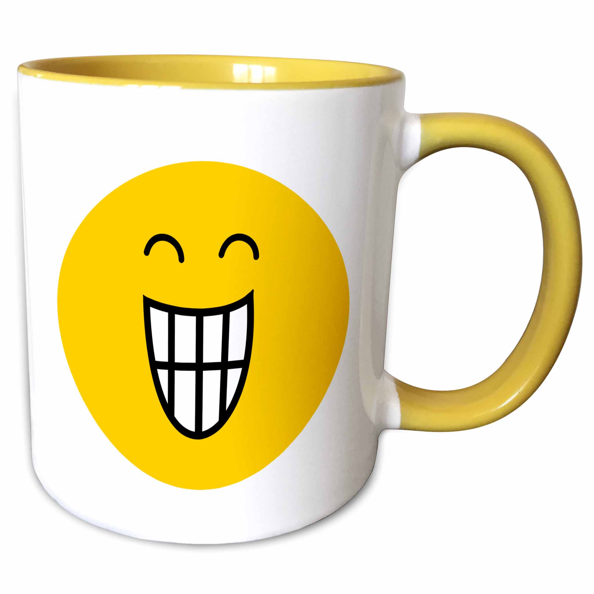 Happy smiling face with cheeky toothy grin - yellow laughing ...