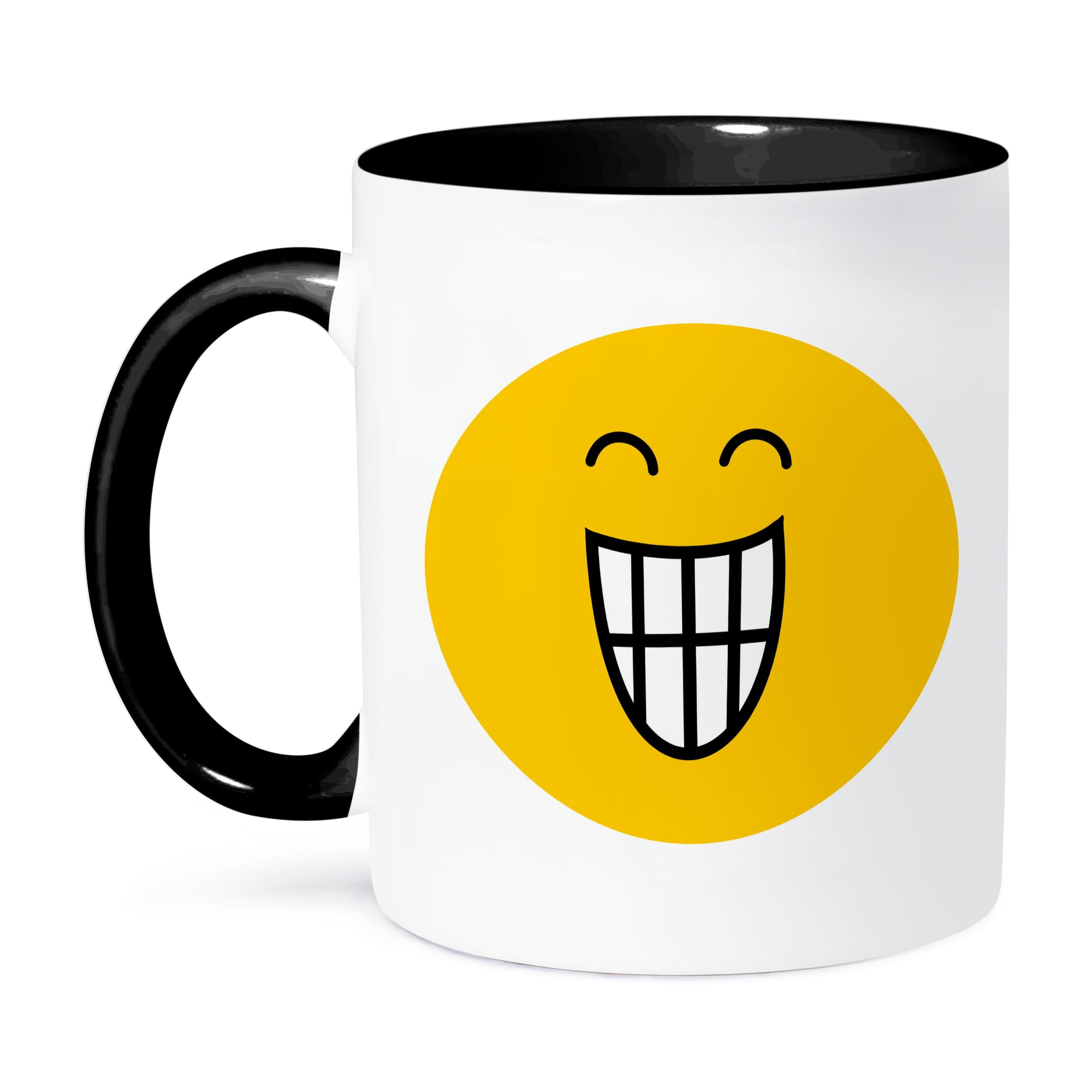 3dRose, Happy smiling face with cheeky toothy grin - yellow laughing ...