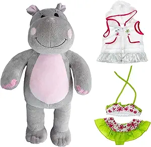 Happy the Hippo Plush Toy with Swimsuit & Coverup Dress-Up – 16-Inch ...