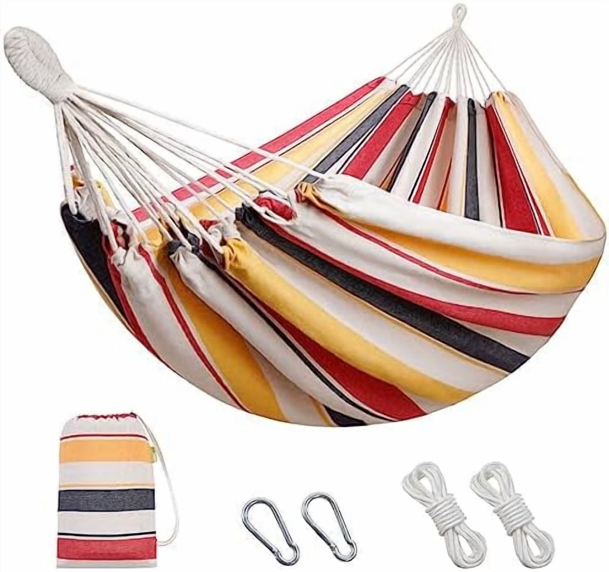 HappyPicnic Double Hammock with 9.8FT2 Rope, Portable 2 Persons Hammock ...