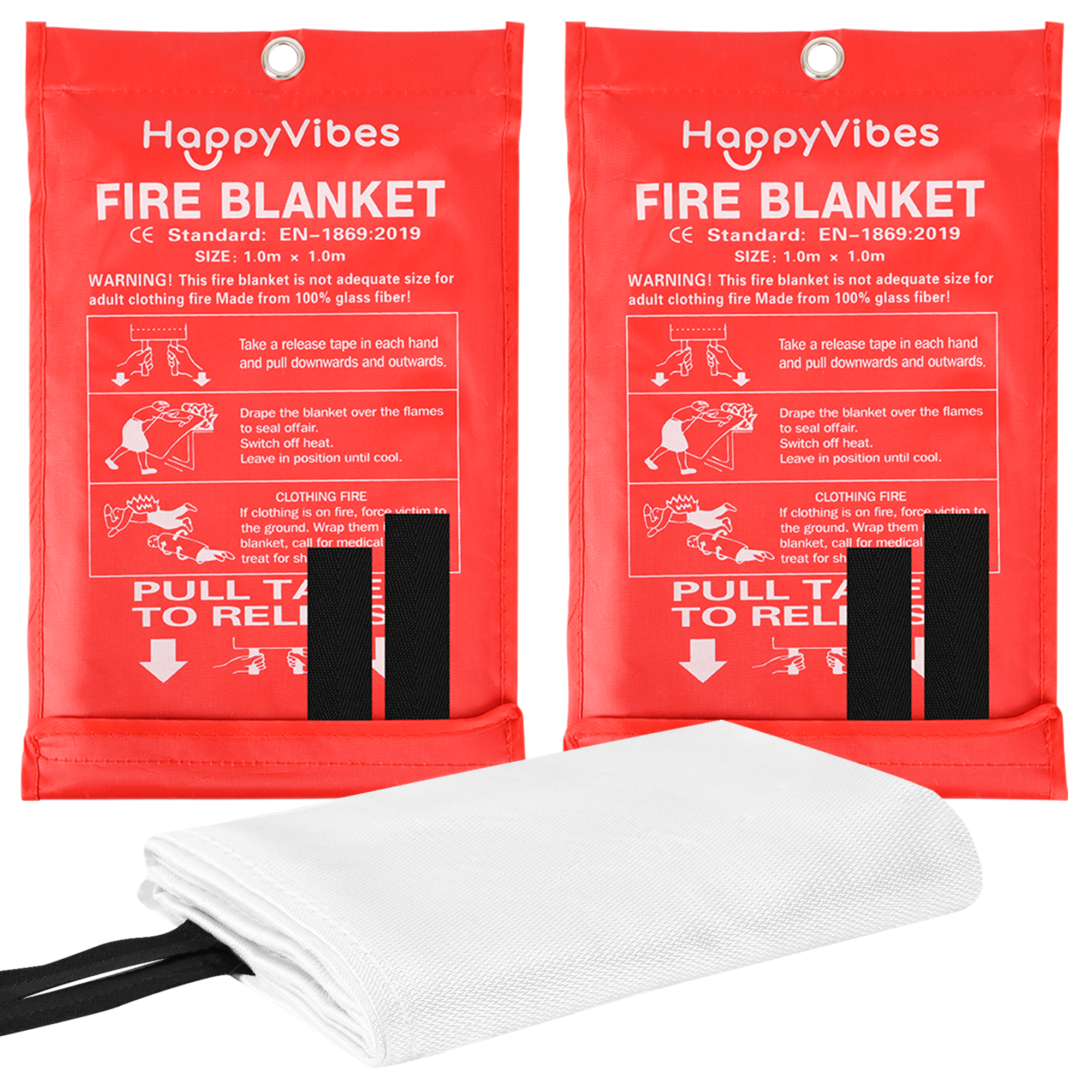 DLQT 1.0m×1.0m Fire Blanket Glass Fiber Flame Retardant Cloth Outdoor Fire Blanket 1m/1.5m/1.8m ...