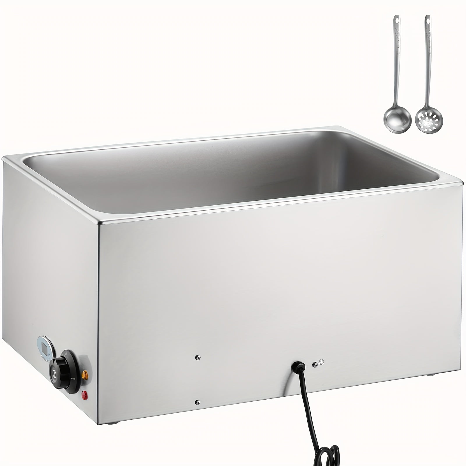 Happybuy 8-Pan Electric Steam Table With Glass Cover 1700W Buffet ...