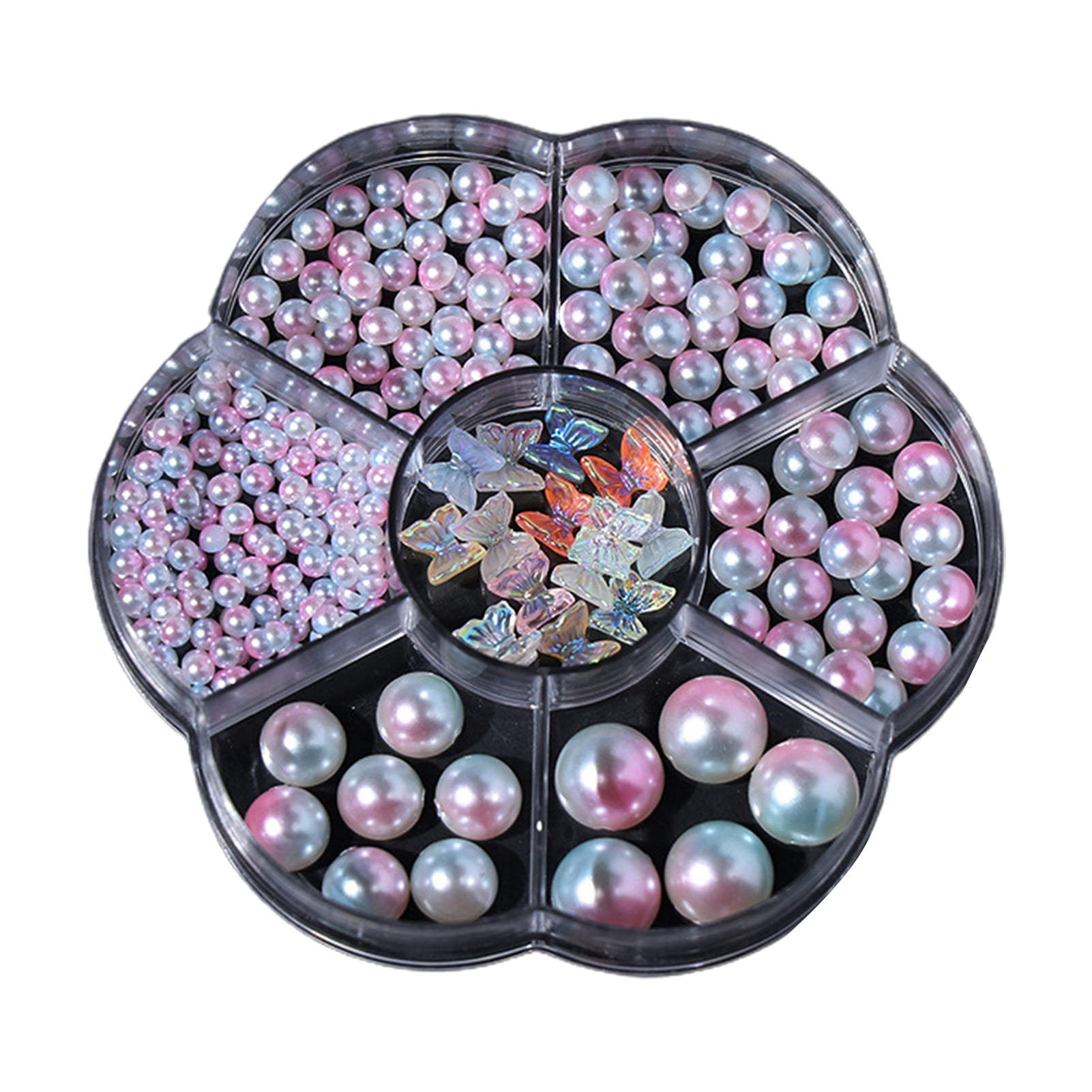 Happydeer 1 Box 3/5/6/8/10mm Nail Faux Pearl Three-dimensional Shiny ...