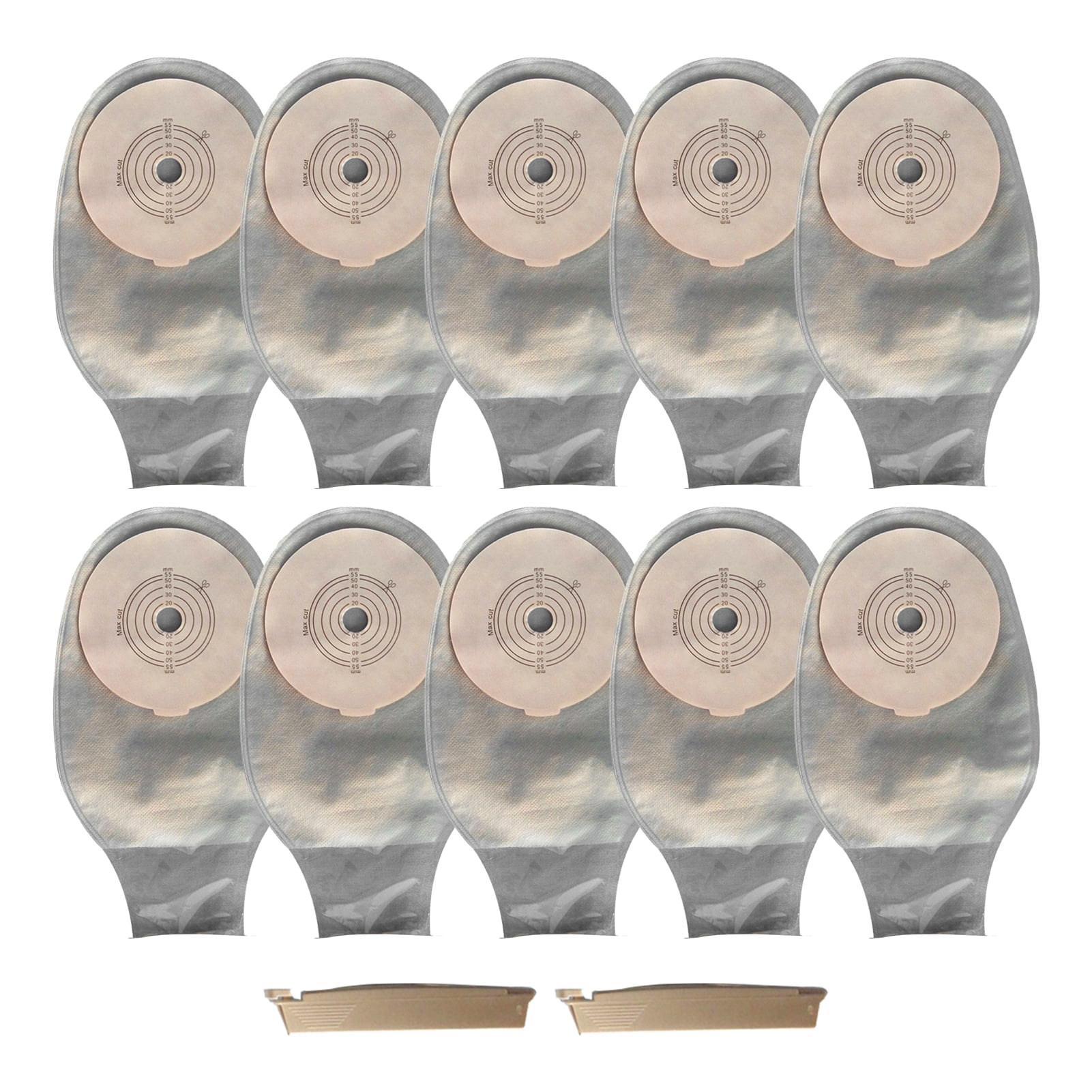 Happydeer 10Pcs Drainable Colostomy Bag Ostomy Stoma Cut to Fit Clamps ...