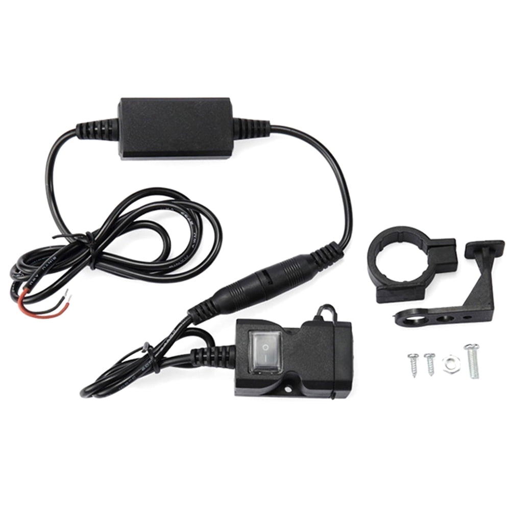 Happydeer 12-24V/9-90V Dual USB Ports Motorcycle Handlebar Rearview ...
