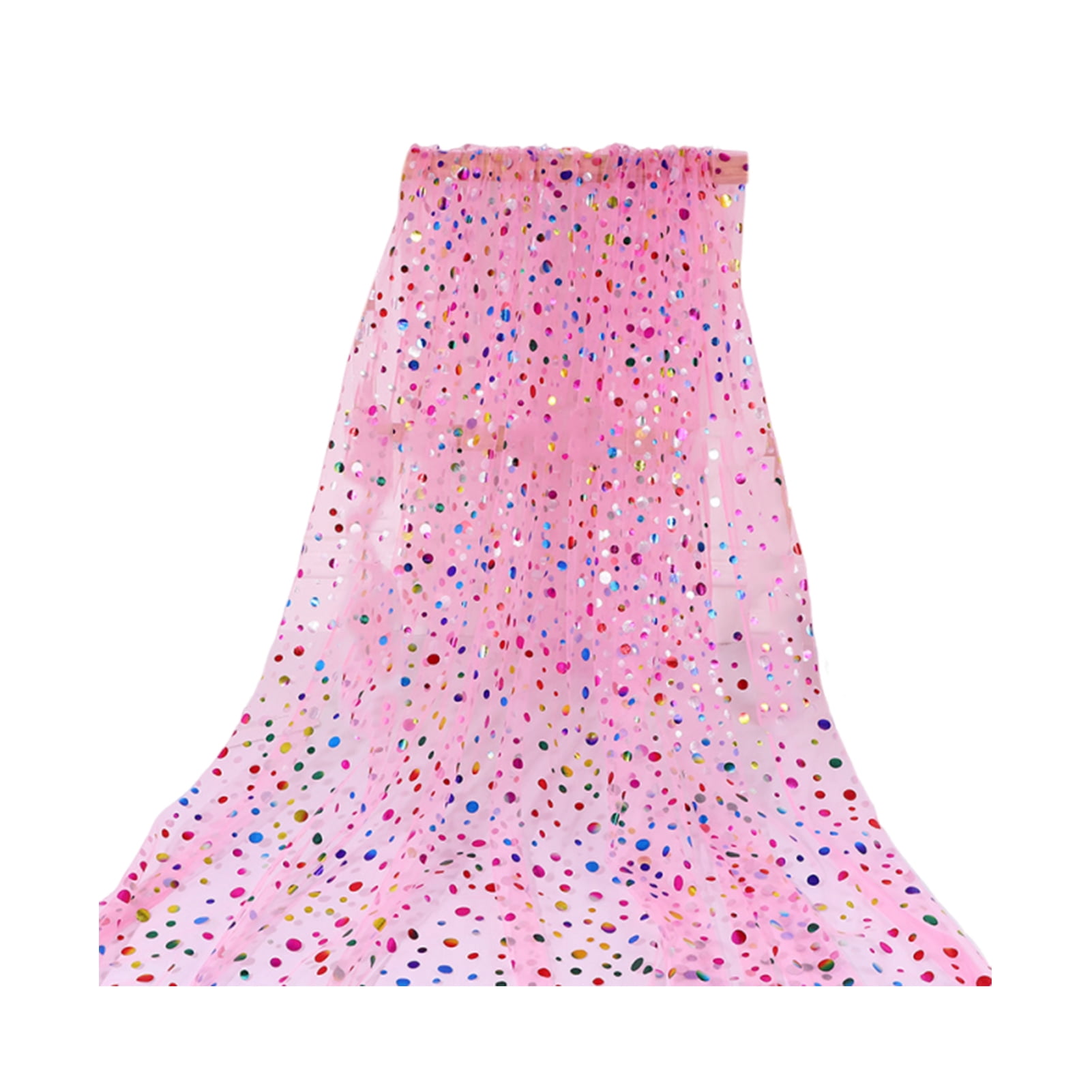 Happydeer 150CM Colorful Dot Tulle Table Runner French Sheer Round Dot ...