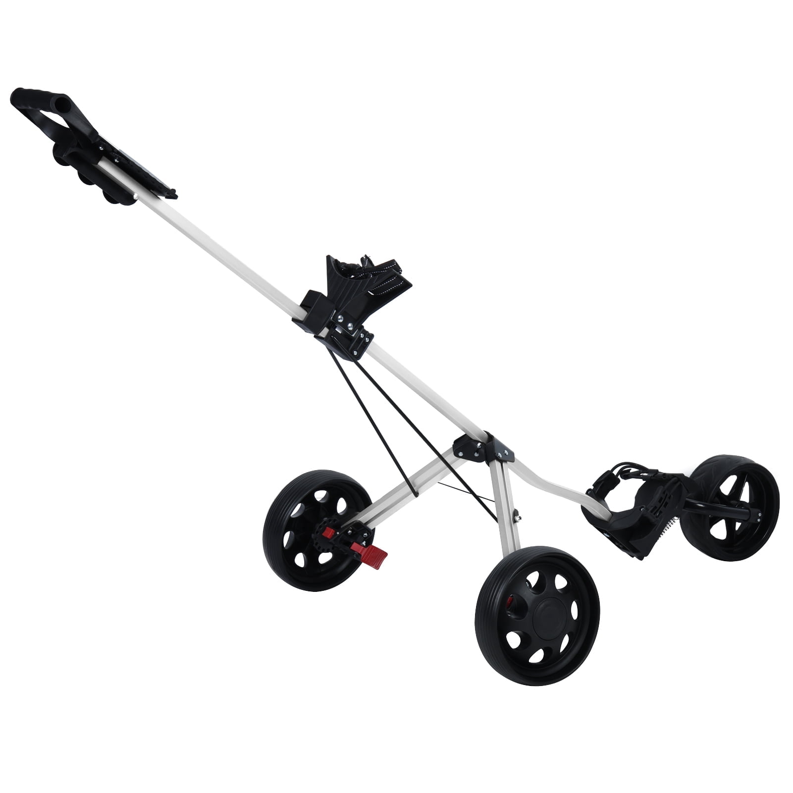 Happydeer 3 Wheel Foldable Lightweight Golf Push Cart with Foot Brake ...