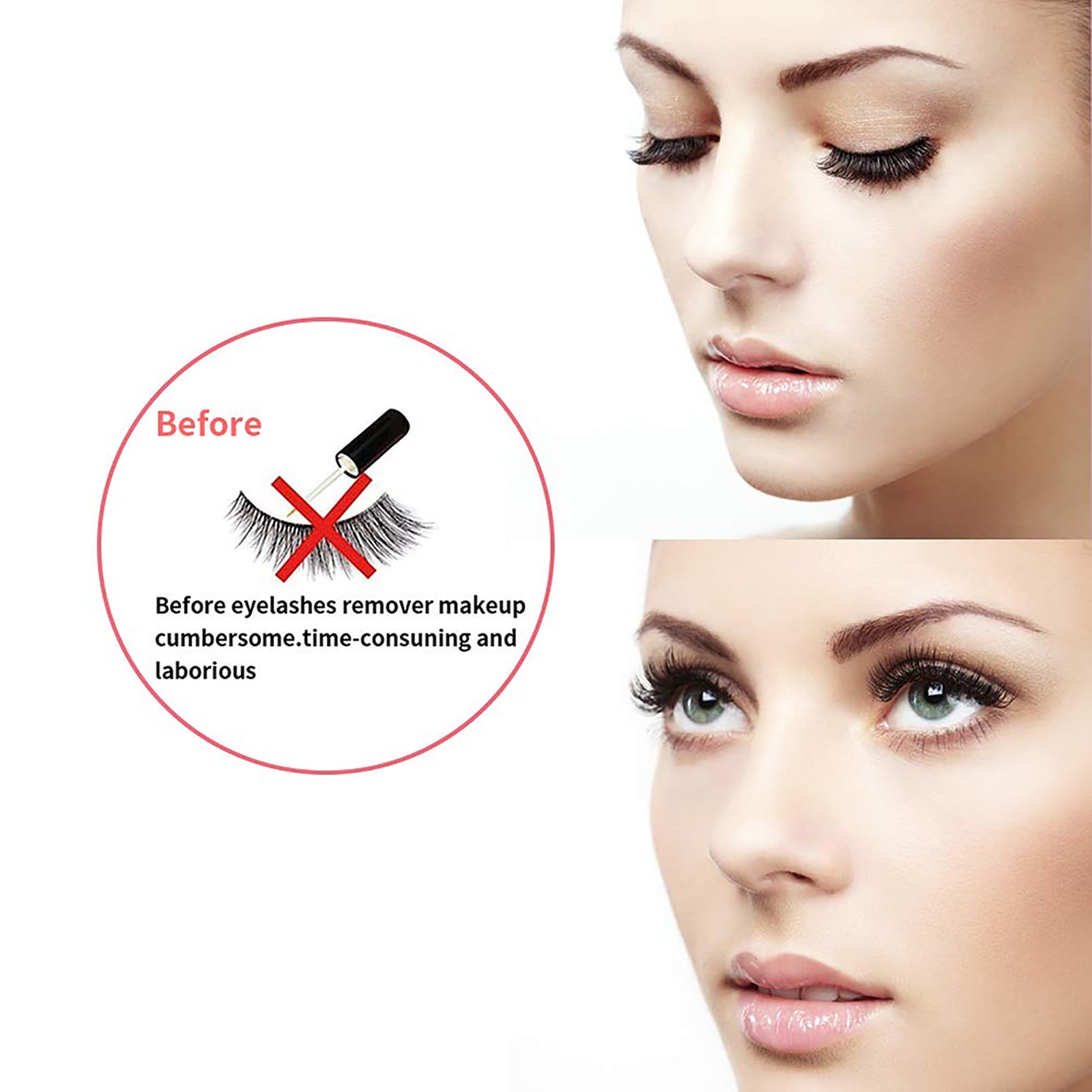 Happydeer 4 Pairs Natural Charming Fiber Black Faux Eyelashes for Daily ...