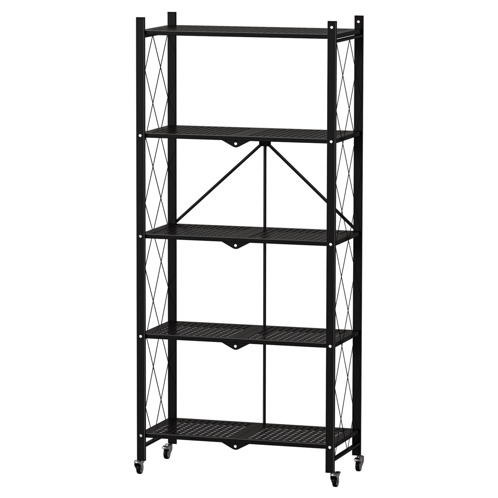 Happydeer 5 Tiers Foldable Storage Shelves, Expandable Folding ...
