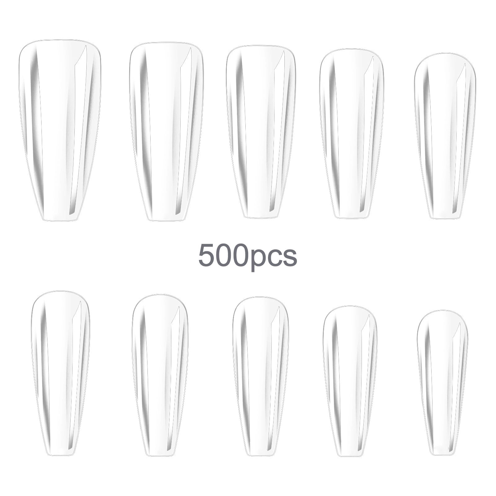 Happydeer 500Pcs Fake Nails Anti-breaking Long-lasting DIY Clear Long ...