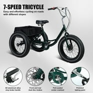 NOMIGO Electric Tricycle, 7 Speed 3 Wheel Electric Bicycle with 48V 15Ah Lithium Battery, Max ...