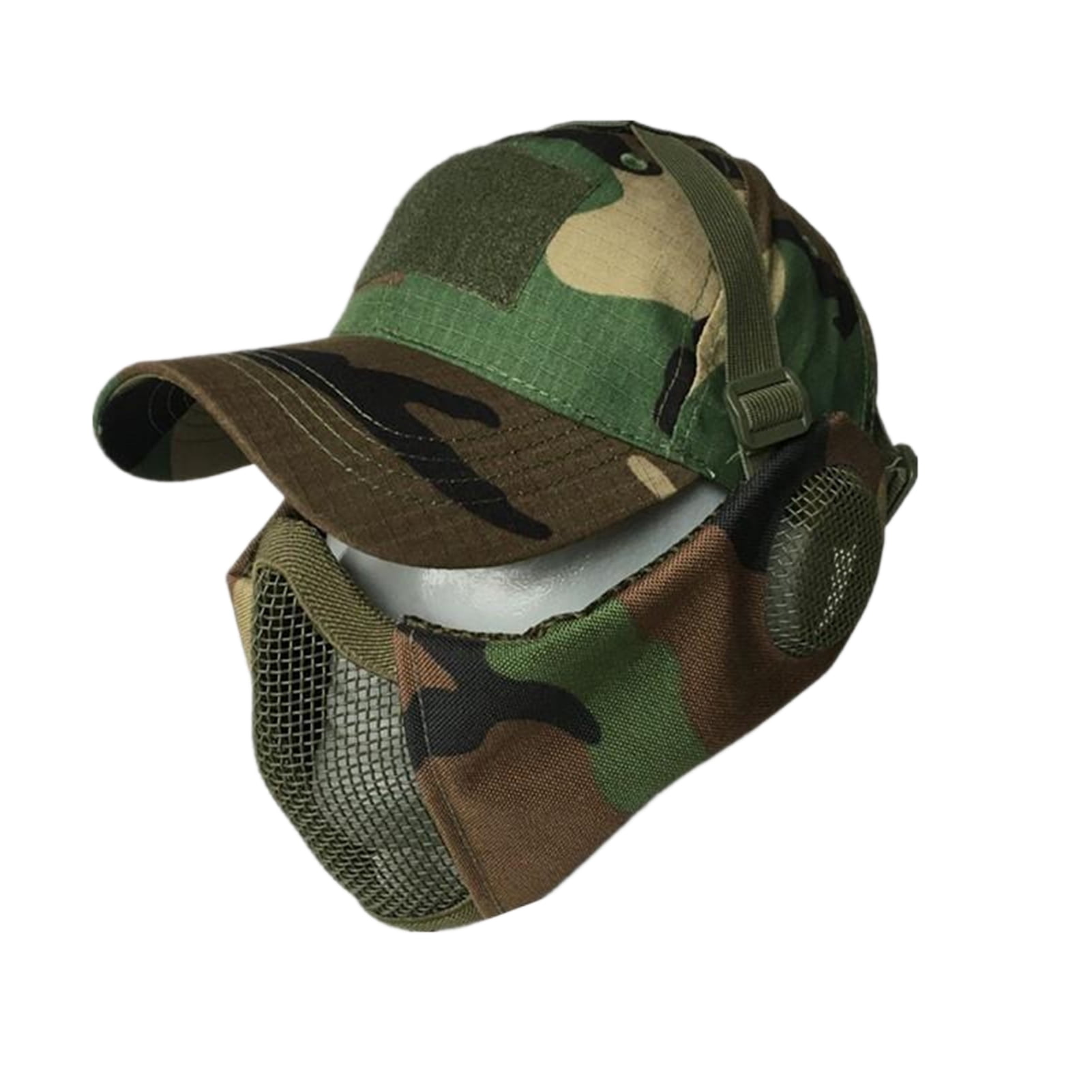 Happydeer Airsoft Face Guard with Hat Lightweight Breathable Ear ...