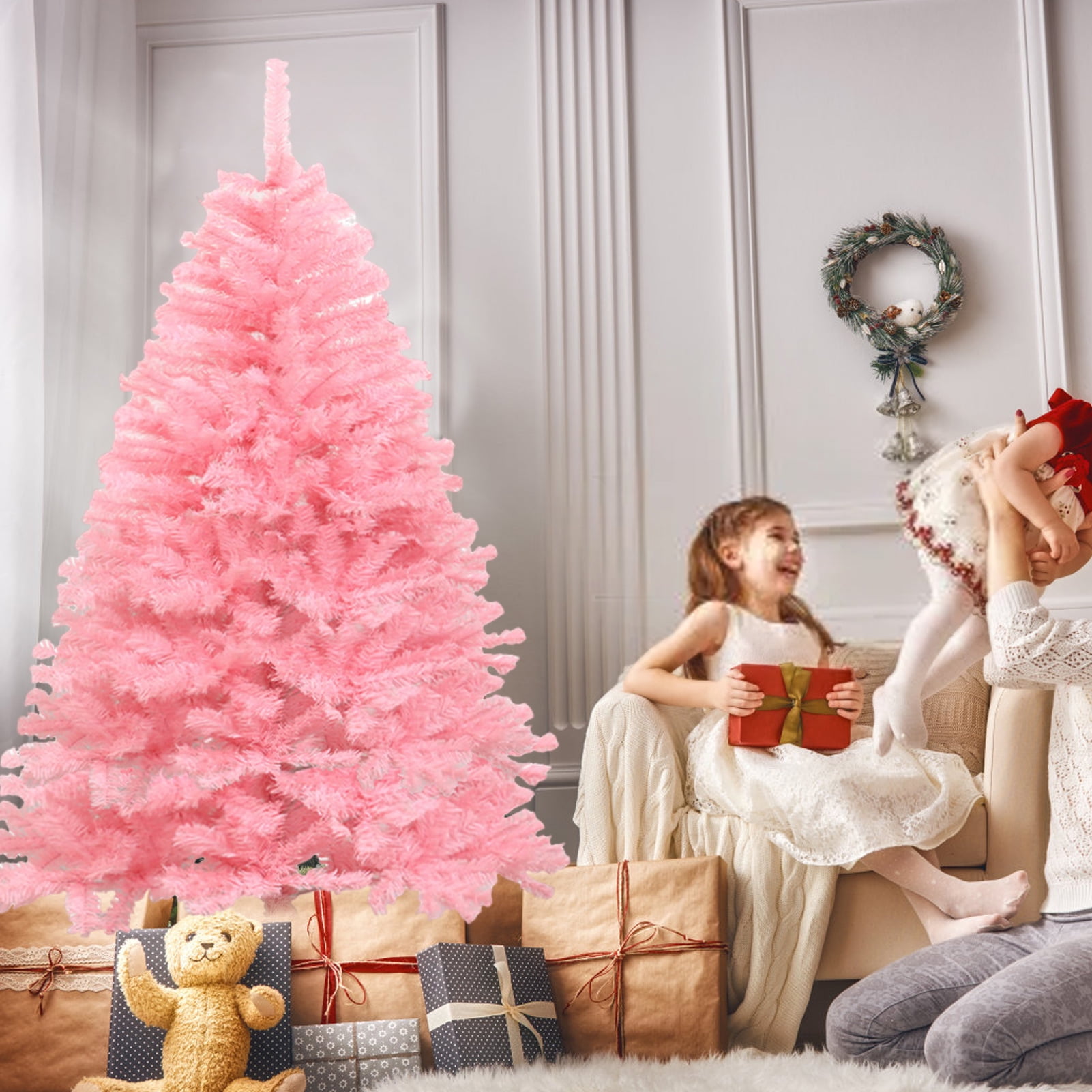 Happydeer Artificial Xmas Tree with Sturdy X-shaped Stand, Detachable ...