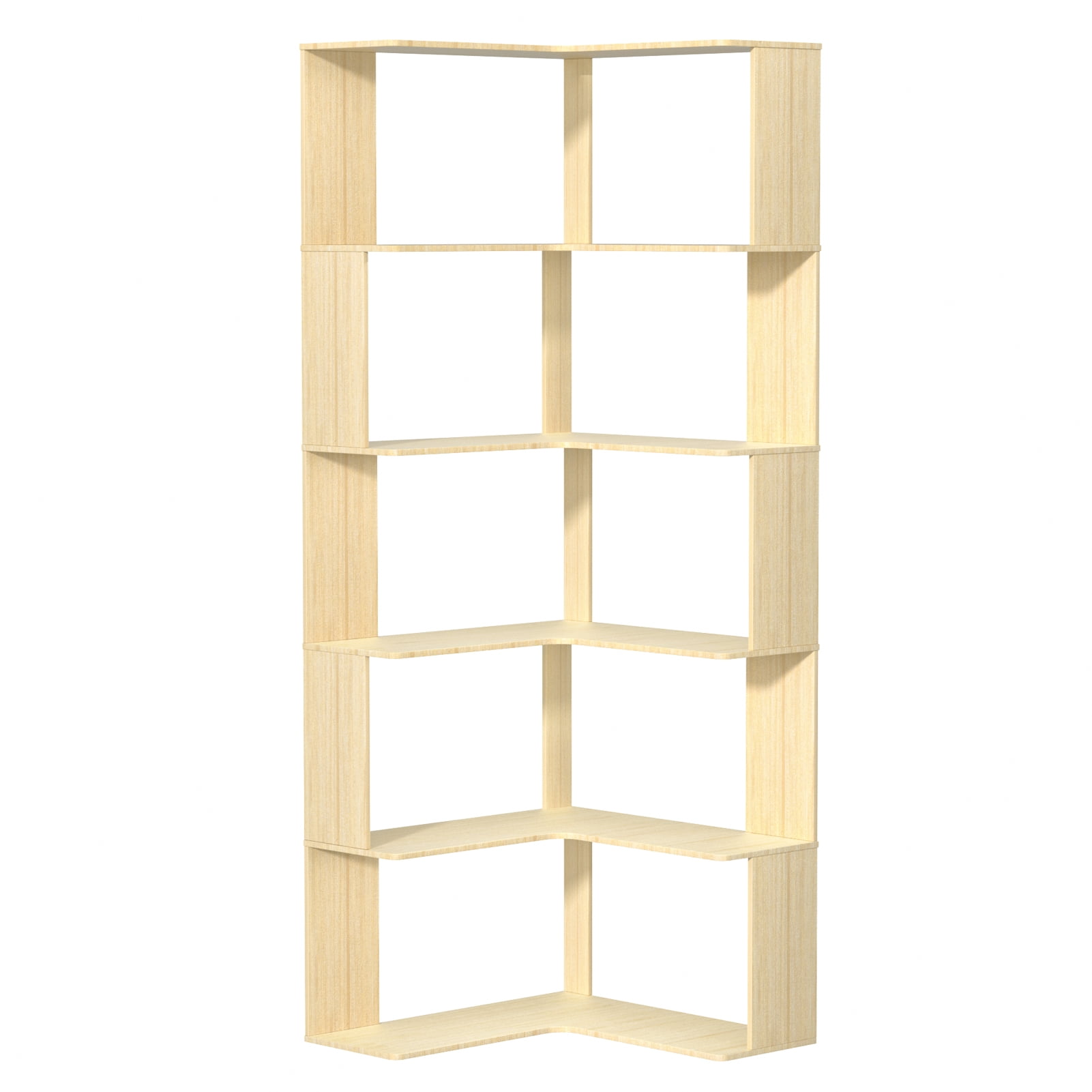 Happydeer Corner Bookshelf 5 Tiers L Shaped Bookcase with Anti-Drop ...