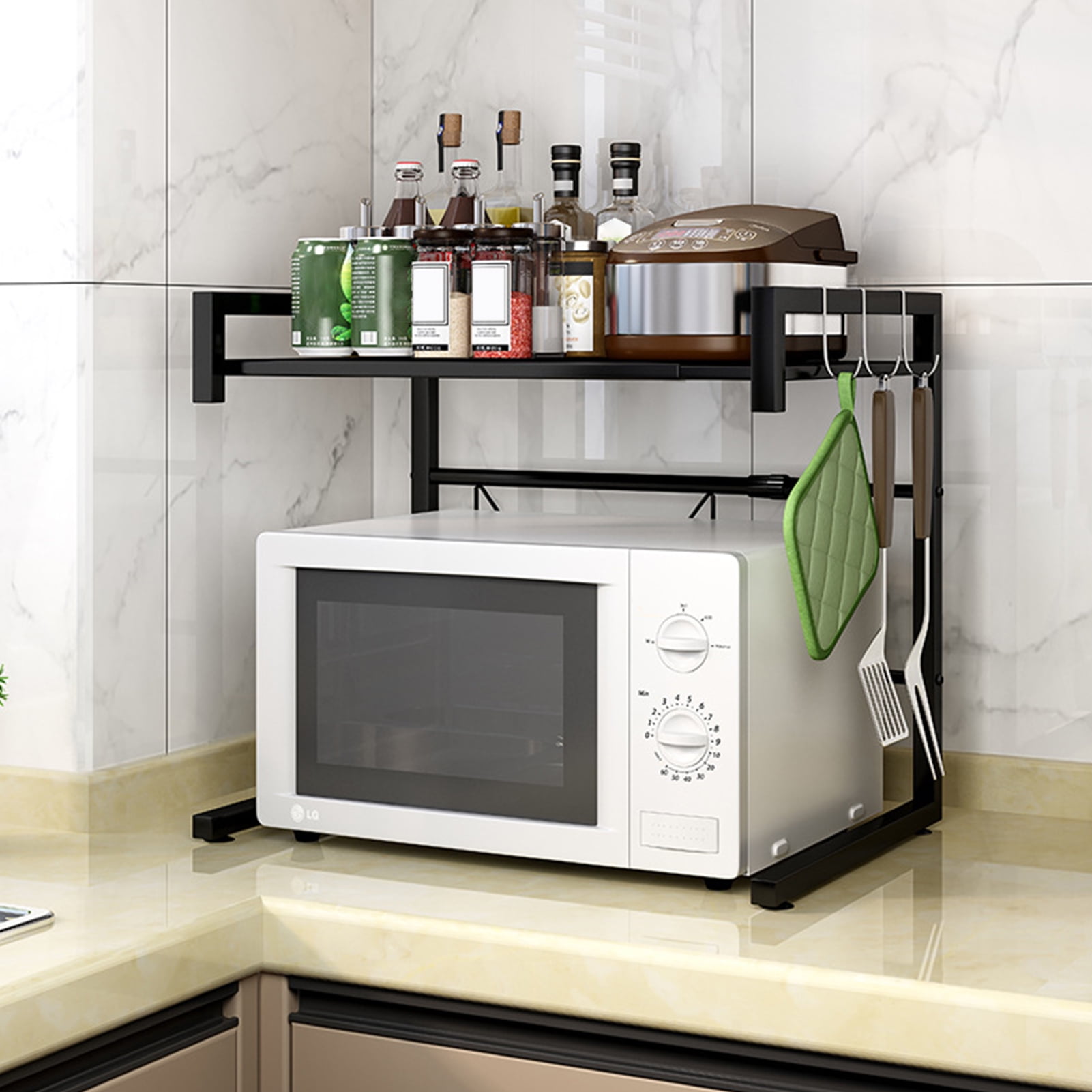 Happydeer Extendable Microwave Stand Countertop, Microwave Oven Rack ...