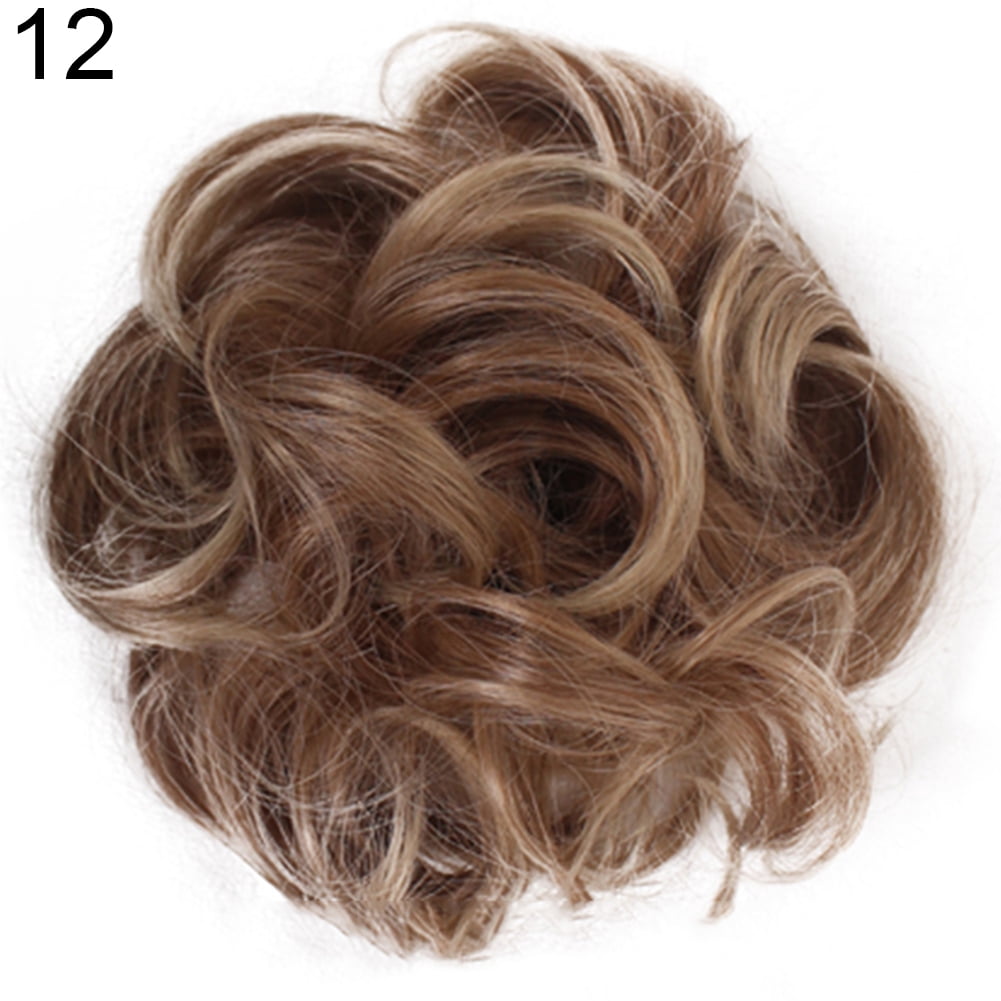 Happydeer Fashion Women Hair Bun Extension Wavy Curly Messy Donut ...