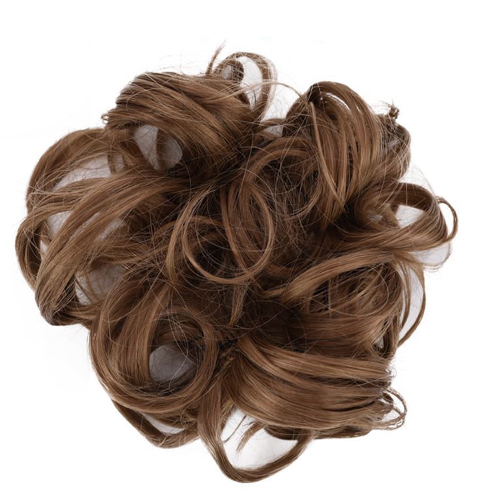 Happydeer Fashion Women Hair Bun Extension Wavy Curly Messy Donut ...