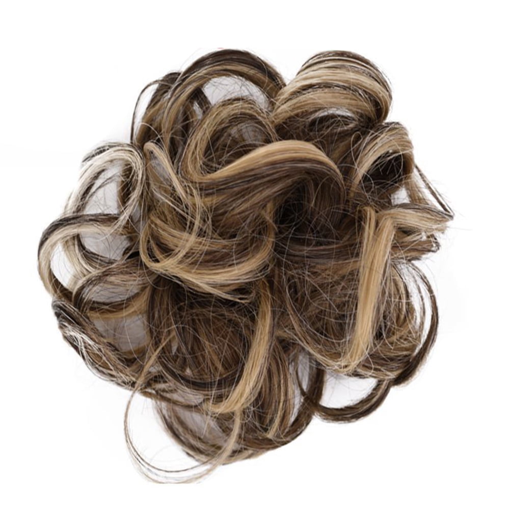 Happydeer Fashion Women Hair Bun Extension Wavy Curly Messy Donut ...