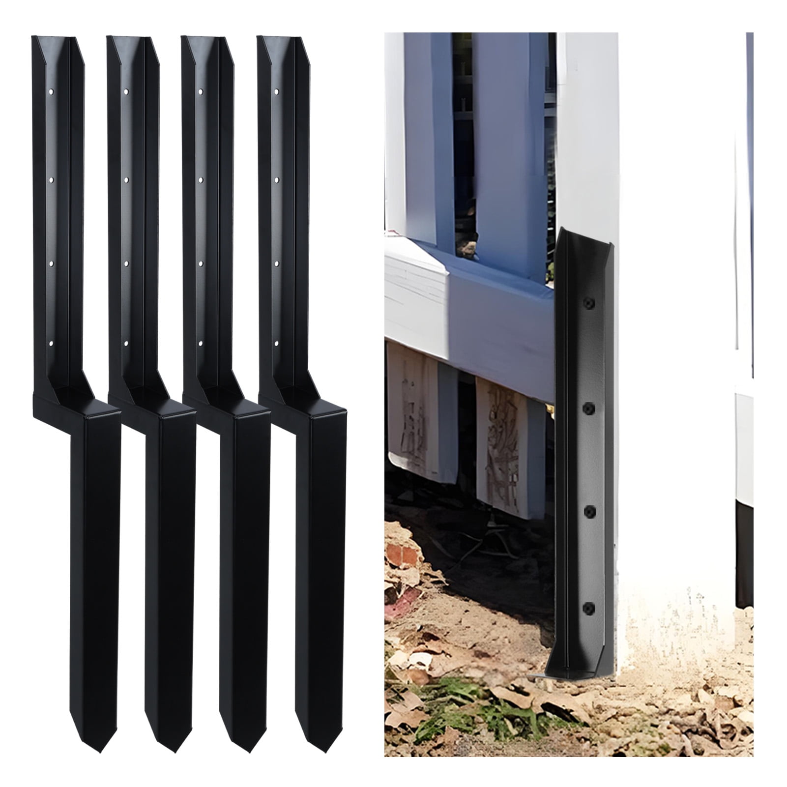 Happydeer Fence Post Repair Kit, Thickened Fence Post Repair Stakes ...