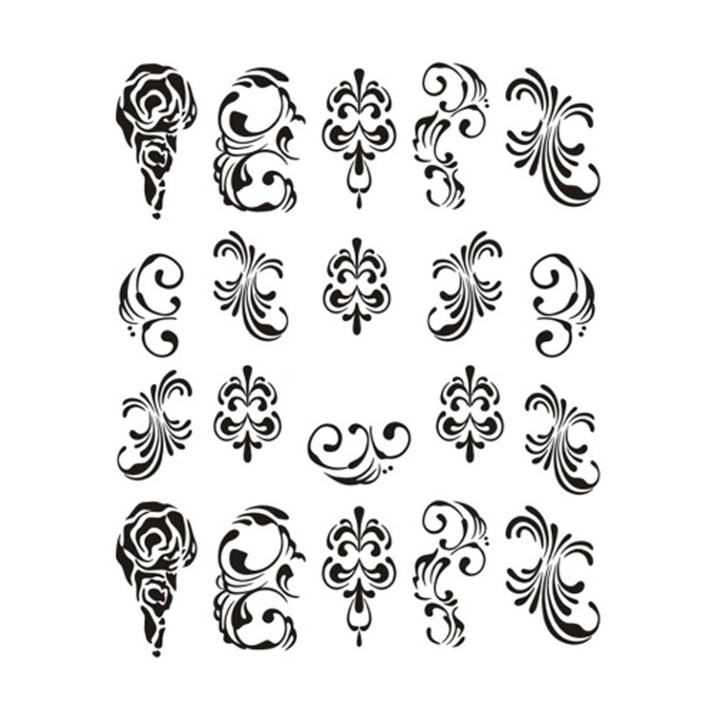 Happydeer Floral Feather Simple Drawing Women Nail Sticker Decal Beauty ...