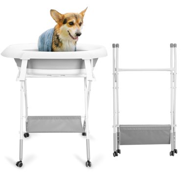 "SHELANDY 45"" Collapsible Outdoor Large Pet Grooming Bathtub | Heavy ...