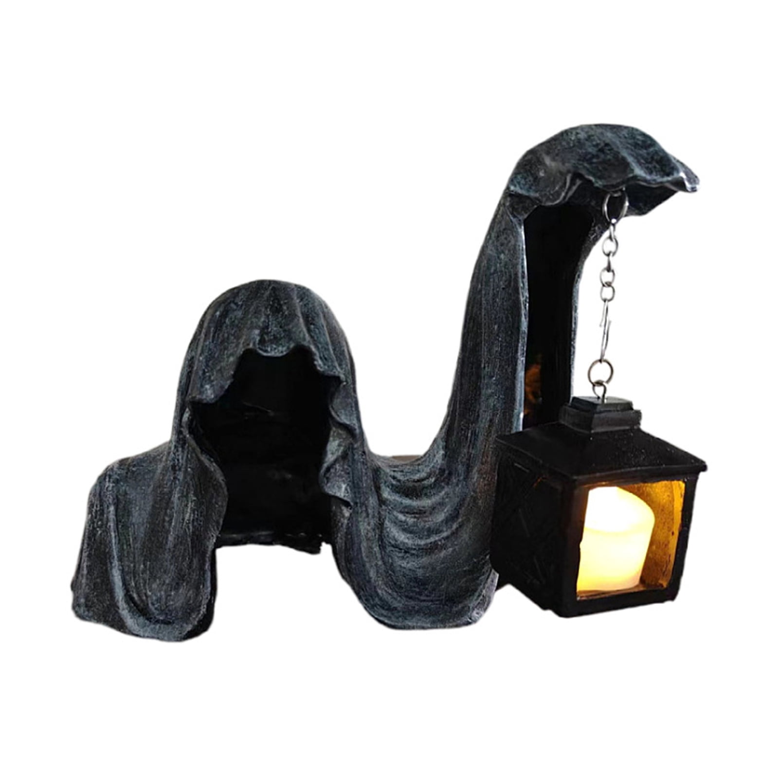 Happydeer Grim Reaper Statue Gothic Black Robe Mystery Man Ornament ...
