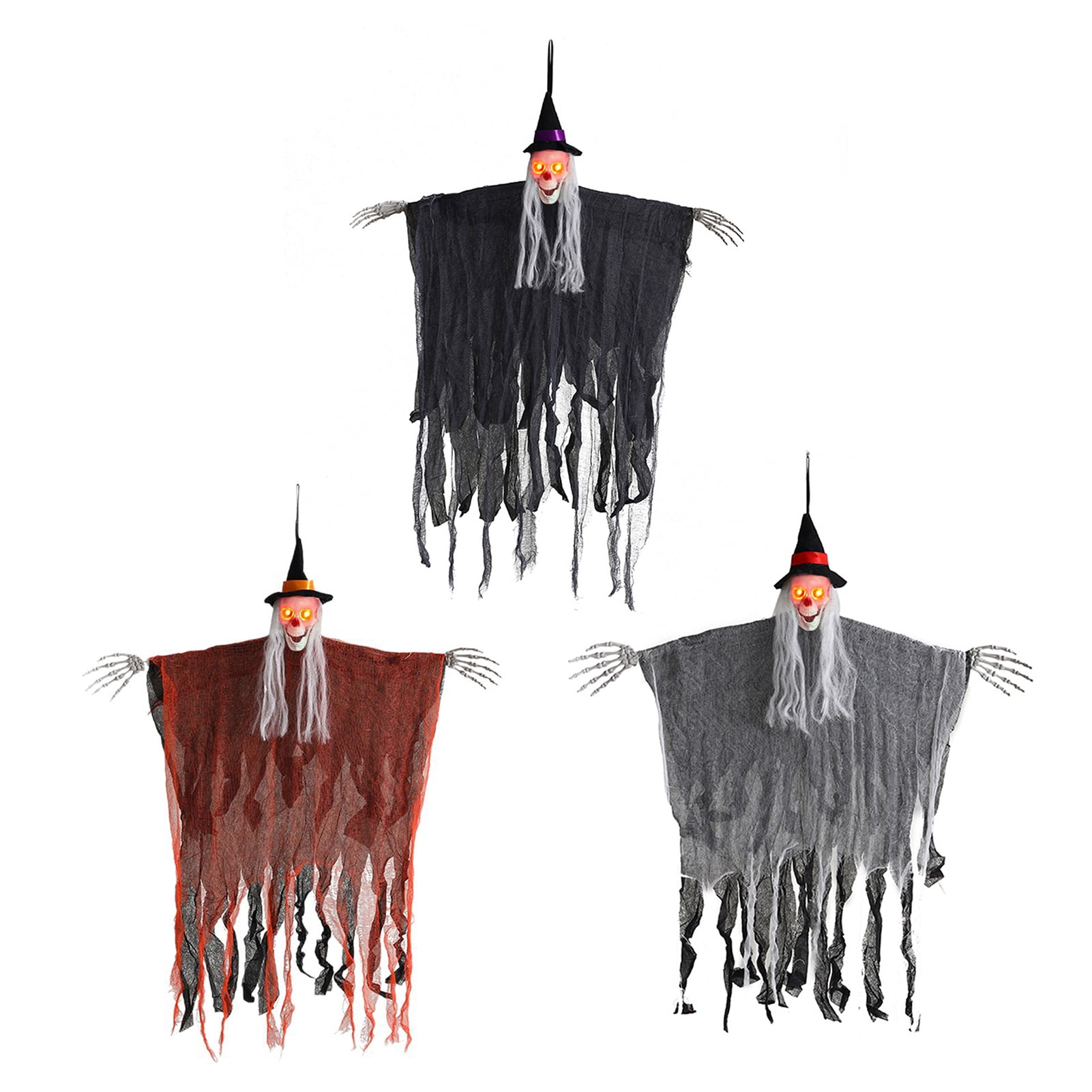 Happydeer Halloween Hanging Witch Decoration Sound Animated Flying ...