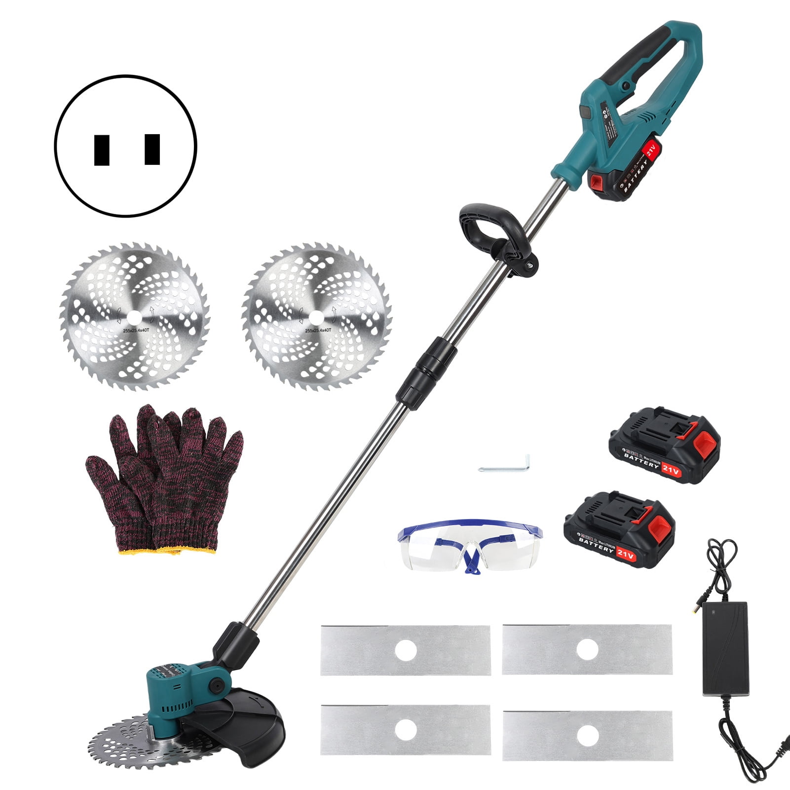 Happydeer Handheld Electric Weed Wacker, Cordless Rechargeable 9" Lawn ...