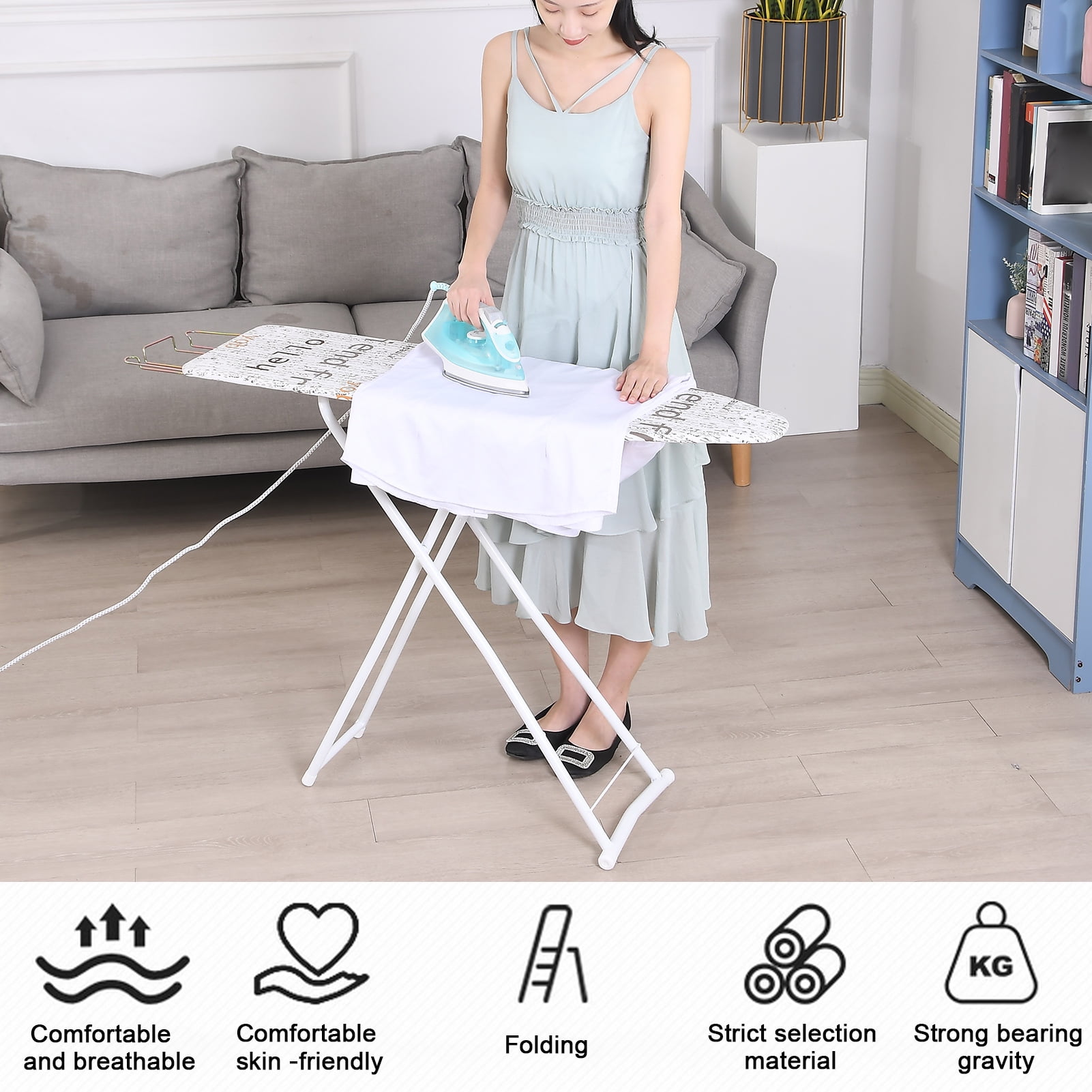 Happydeer Ironing Board, Full-Size Ironing Board, Adjustable Height, X ...