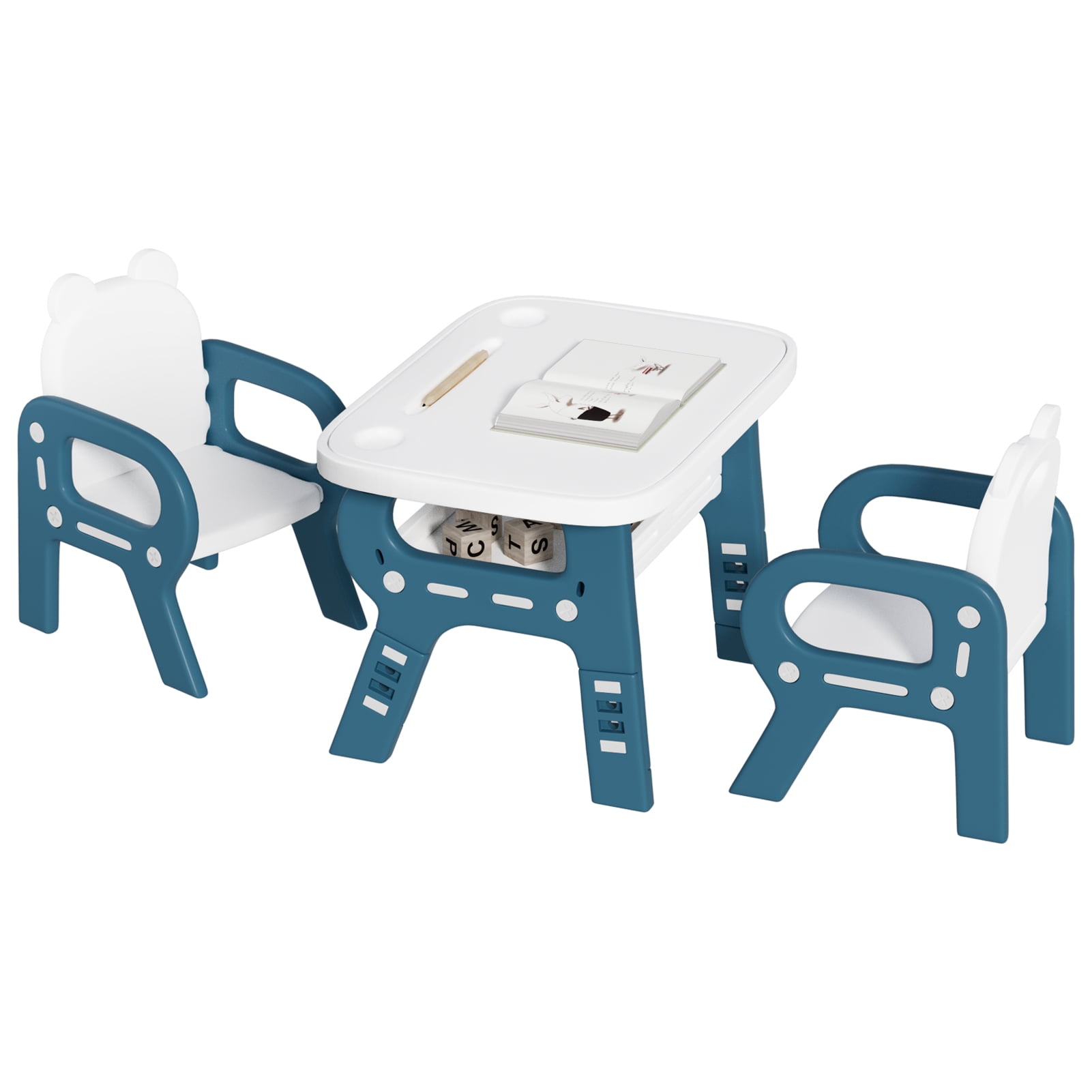 Happydeer Kids Table and 2 Chairs Set, Toddlers Table Chairs Set with ...