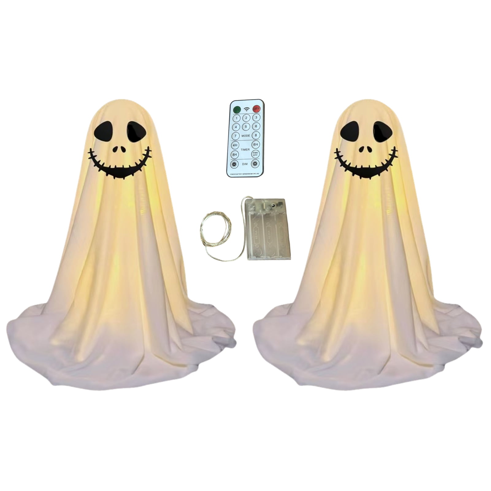 Happydeer LED Light-up Ghost Figurine Halloween Indoor White Cloth ...