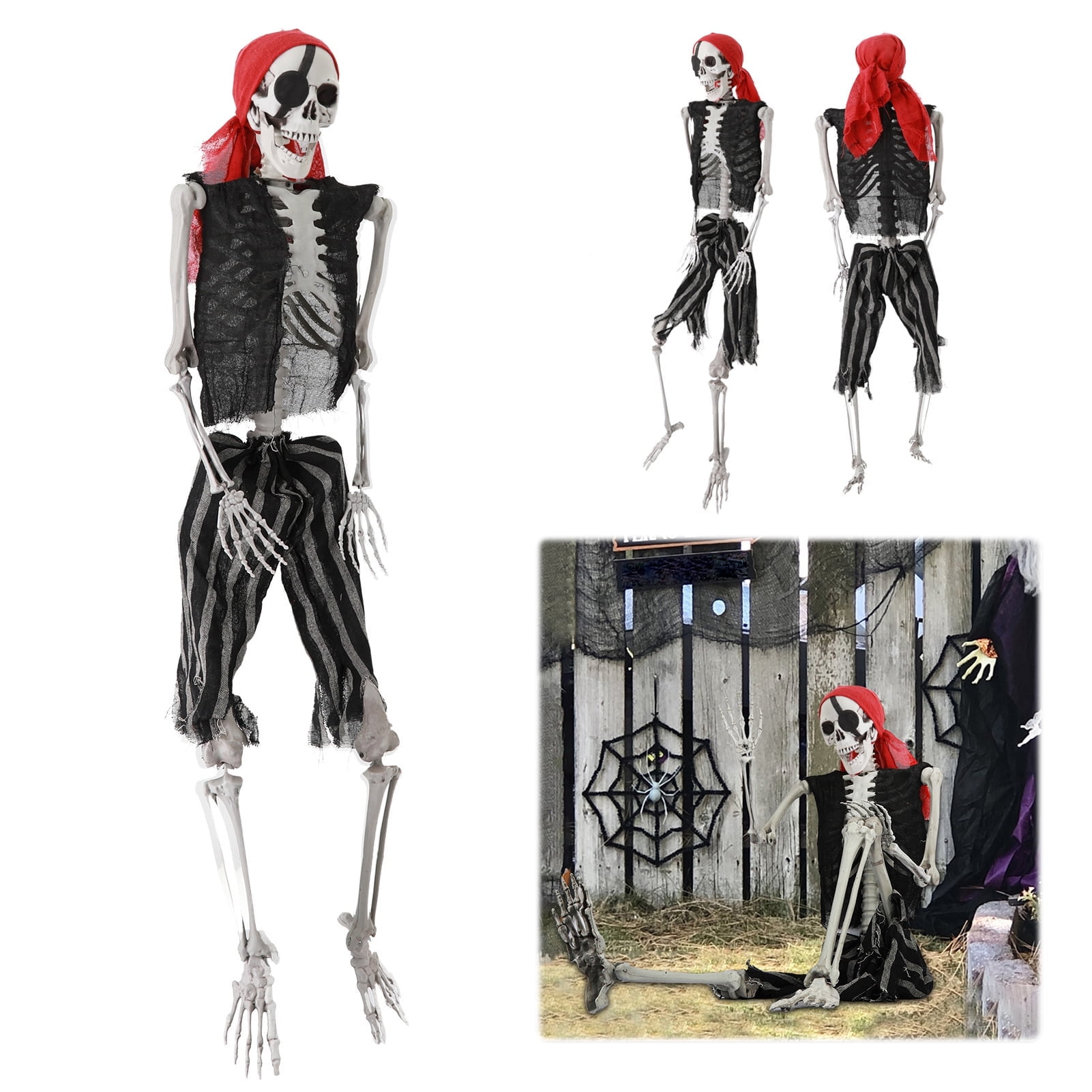 Happydeer Life Size Skeleton Posable for Halloween - 5.4ft Realistic ...