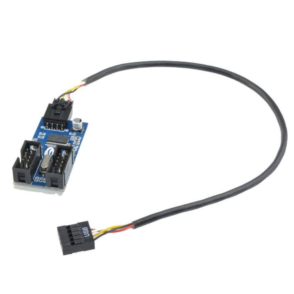 Happydeer Motherboard 9Pin USB Header Male to 2 Female Splitter Adapter ...