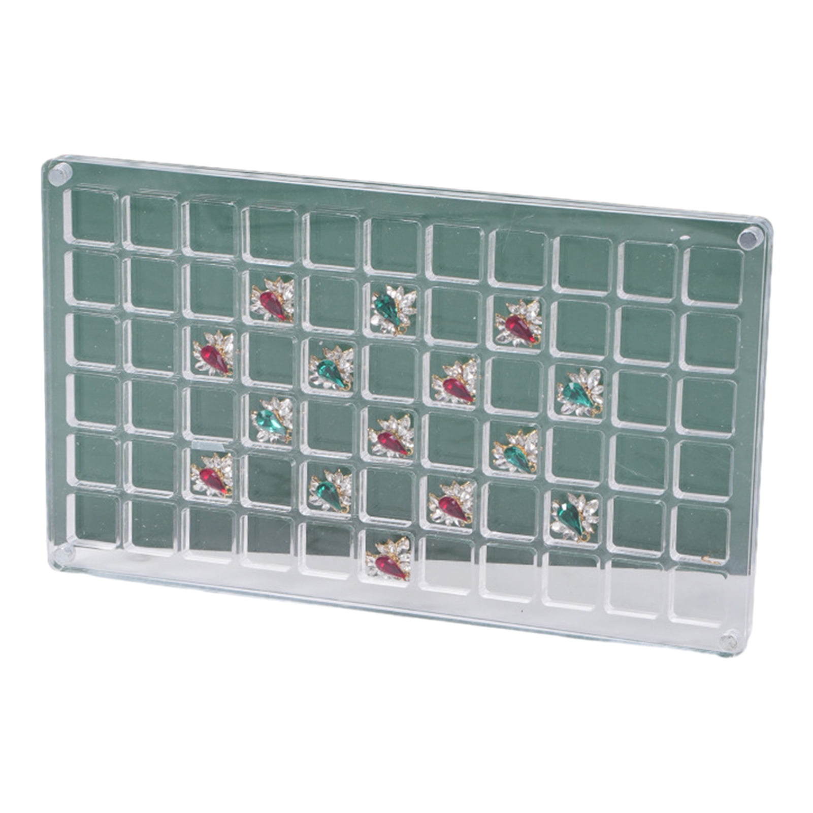 Happydeer Nail Charm Rhinestone Storage Box Multi-compartments Clear ...