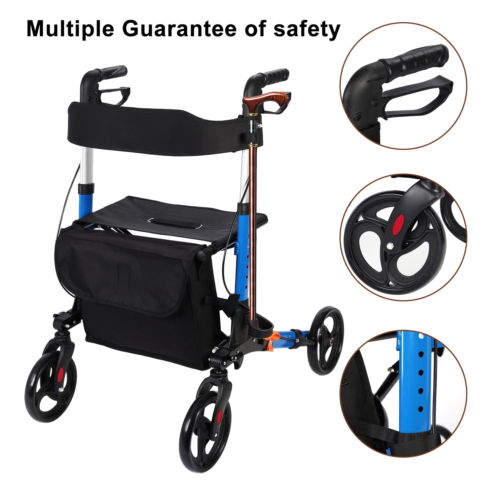 Happydeer Walkers for Seniors,Foldable Walker with Seat, Rollator ...