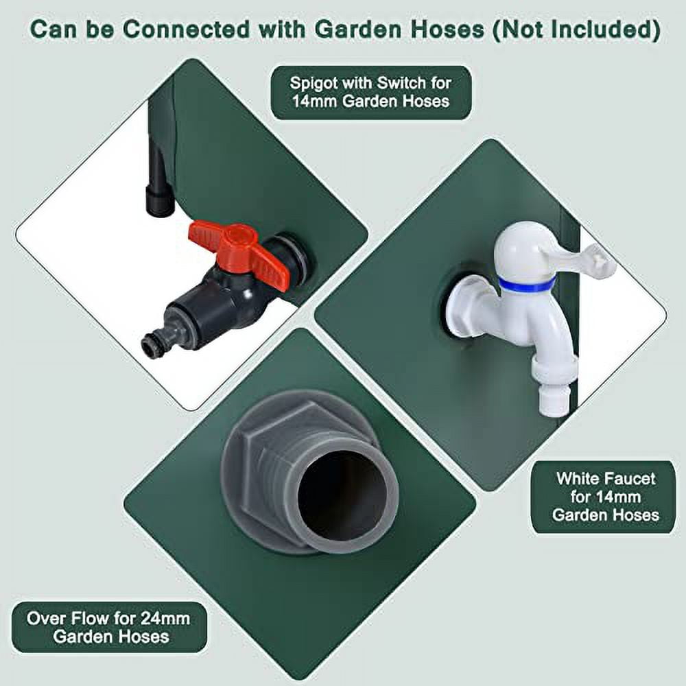 Happygrill 100 Gallon Collapsible Rain Barrel, PVC Rain Water ...