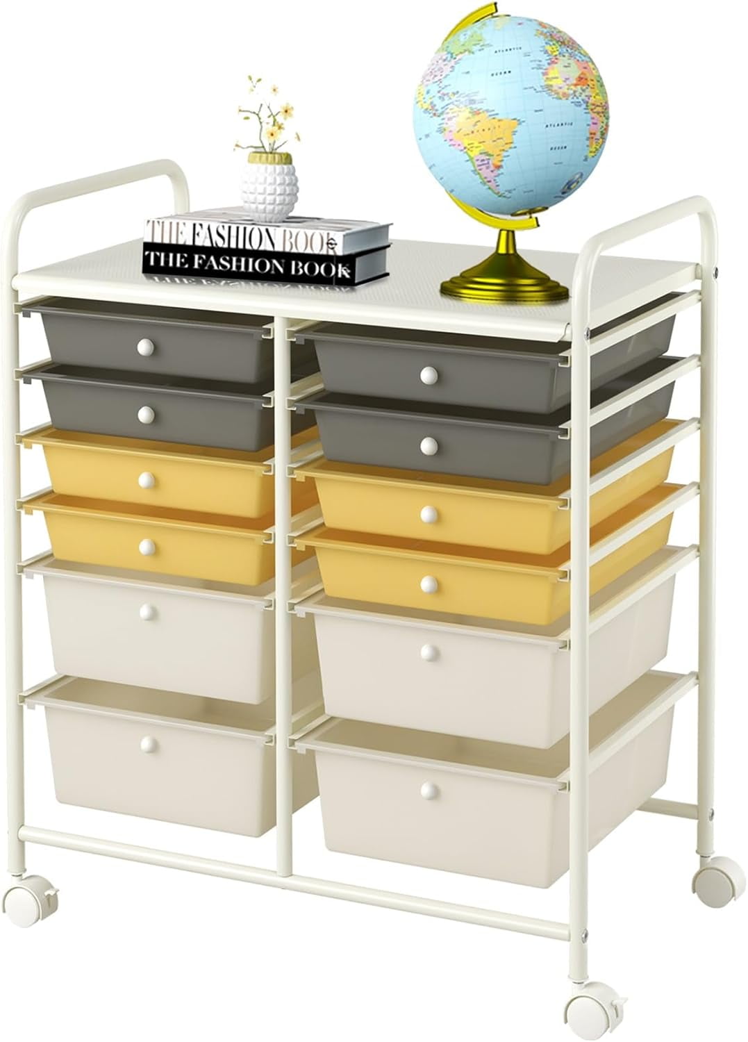 Happygrill 12-Drawer Rolling Storage Cart, Multipurpose Organizer Cart ...