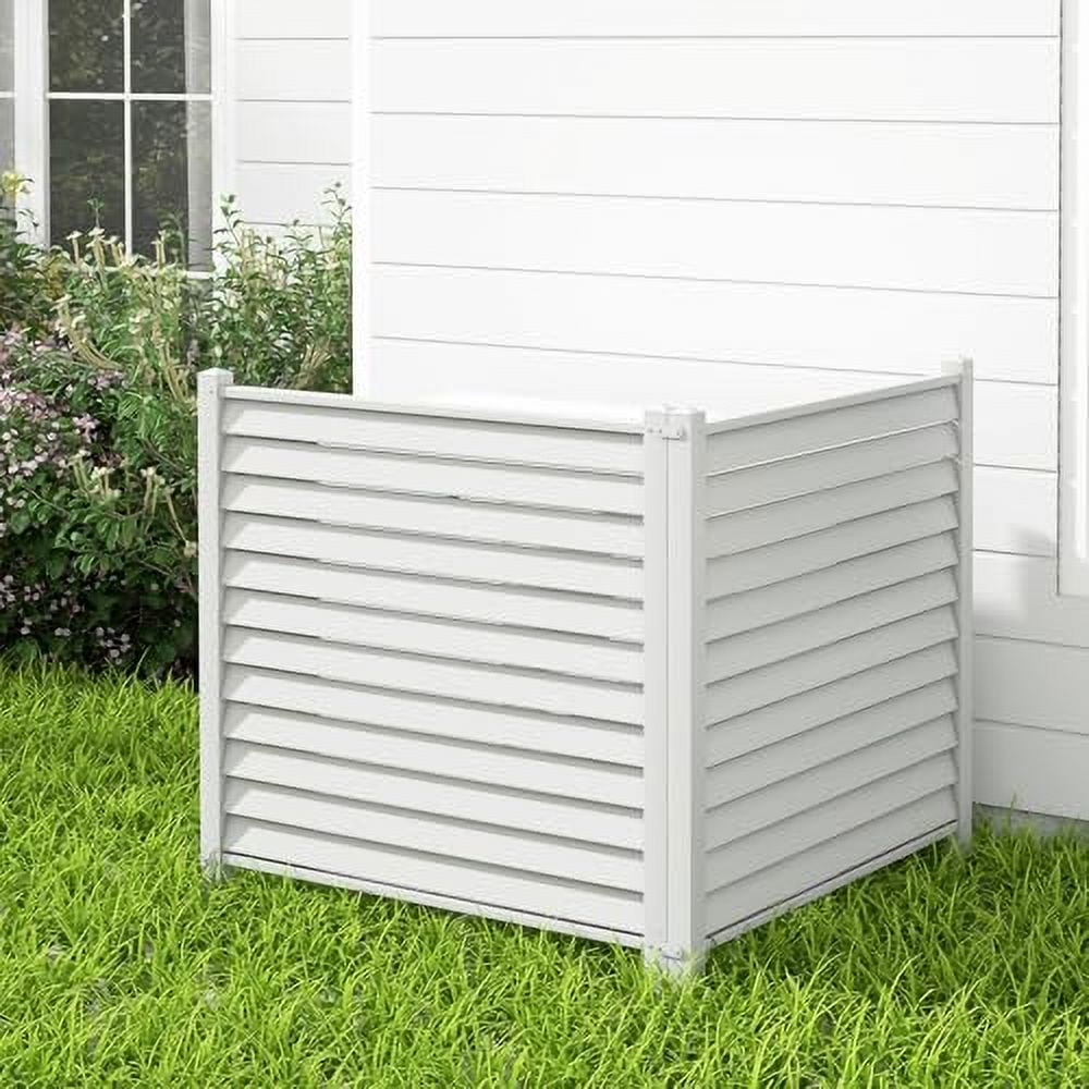 Happygrill 2 Panels Air Conditioner Fence, 44''W x 45''H PVC Vinyl ...