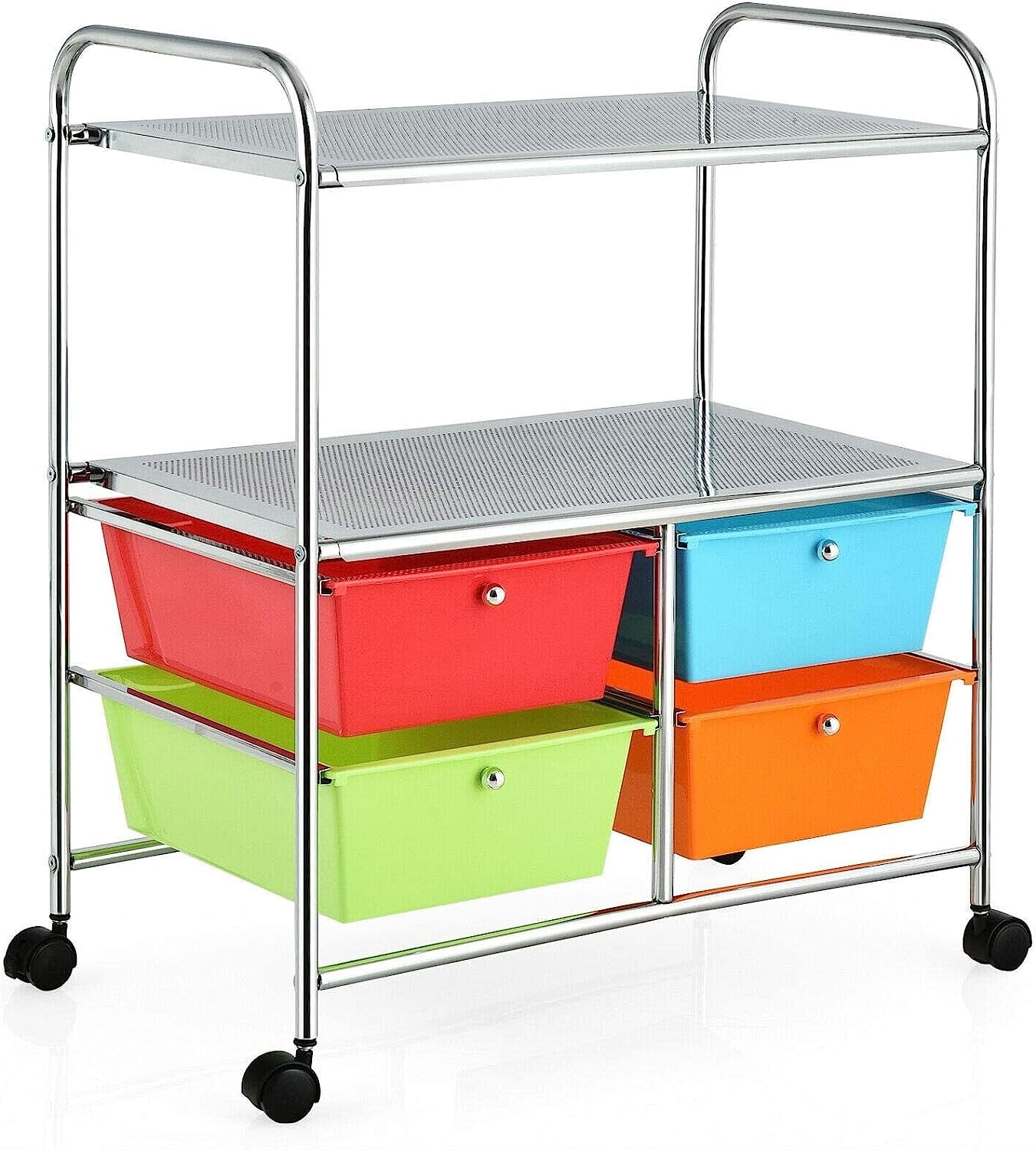 Happygrill 4 Drawers Storage Drawer Cart Tools Office School Paper ...